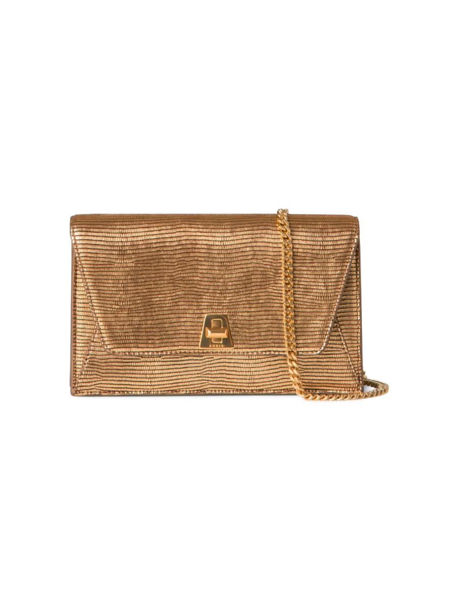 Akris Anouk Lizard-Embossed Metallic Leather Convertible Clutch | Saks ...