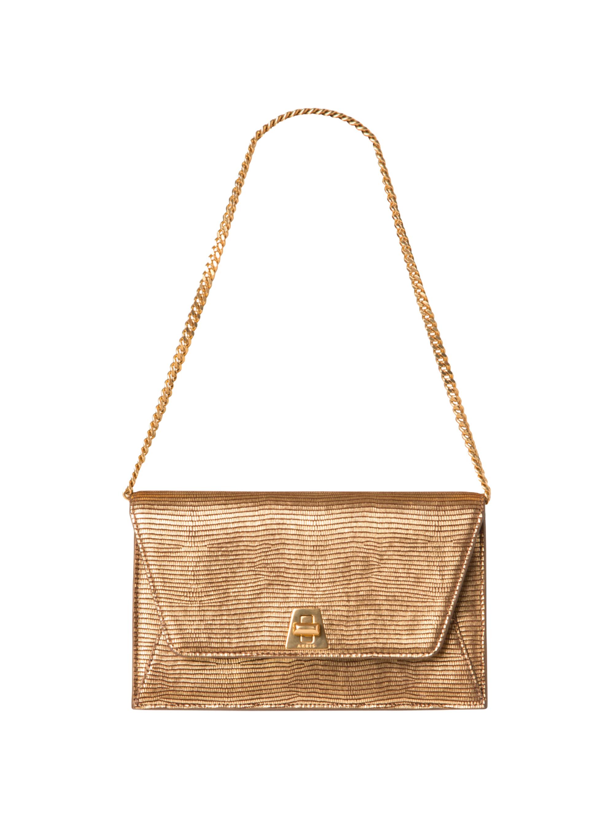 Akris Anouk Lizard-Embossed Metallic Leather Convertible Clutch | Saks ...