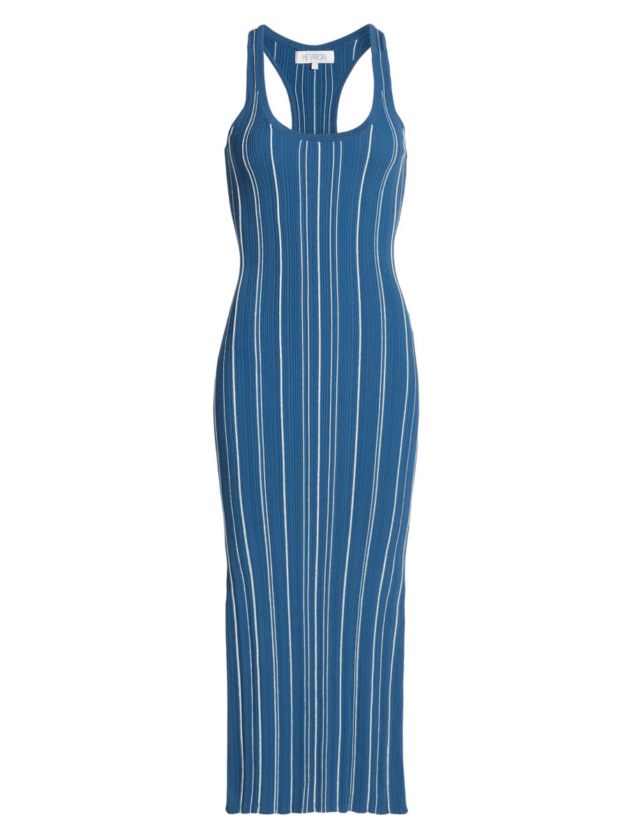 Hevron Rose Sapphire Stripe Midi-Dress | Saks Fifth Avenue
