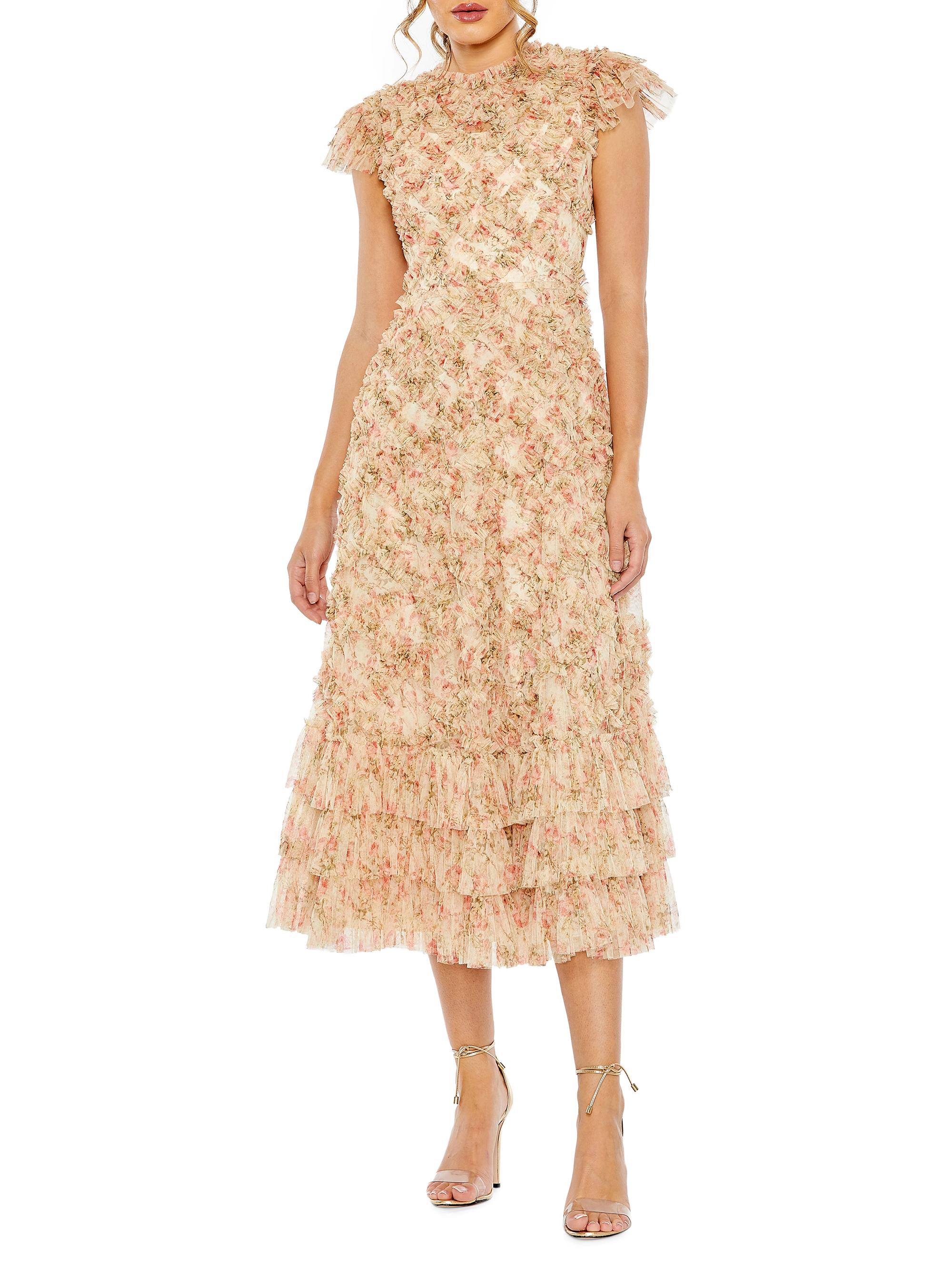 Shop Mac Duggal Floral Ruffle Cocktail Dress | Saks Fifth Avenue