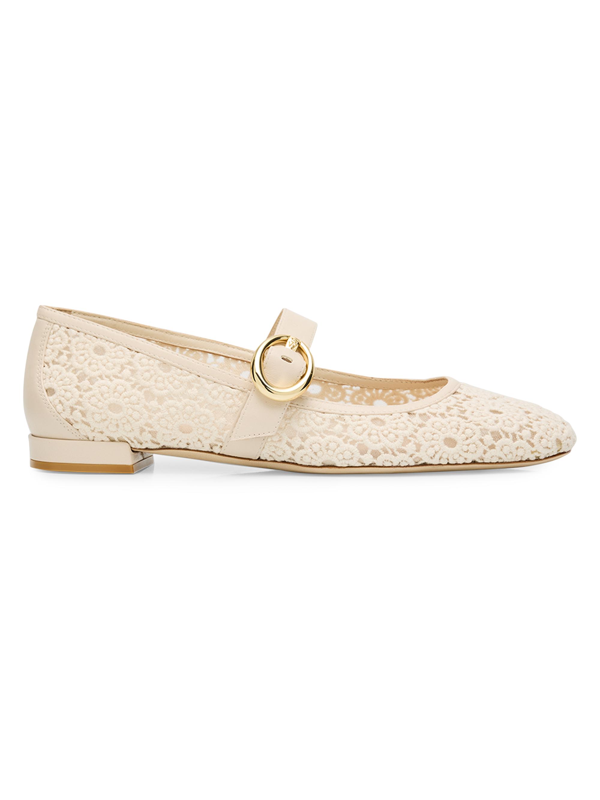 Stuart Weitzman Arabella Crochet Mary Jane Flats | Saks Fifth Avenue