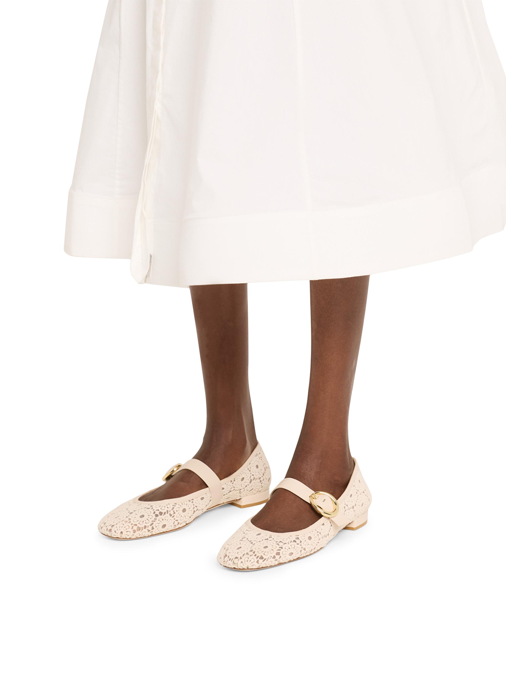Stuart Weitzman Arabella Crochet Mary Jane Flats | Saks Fifth Avenue