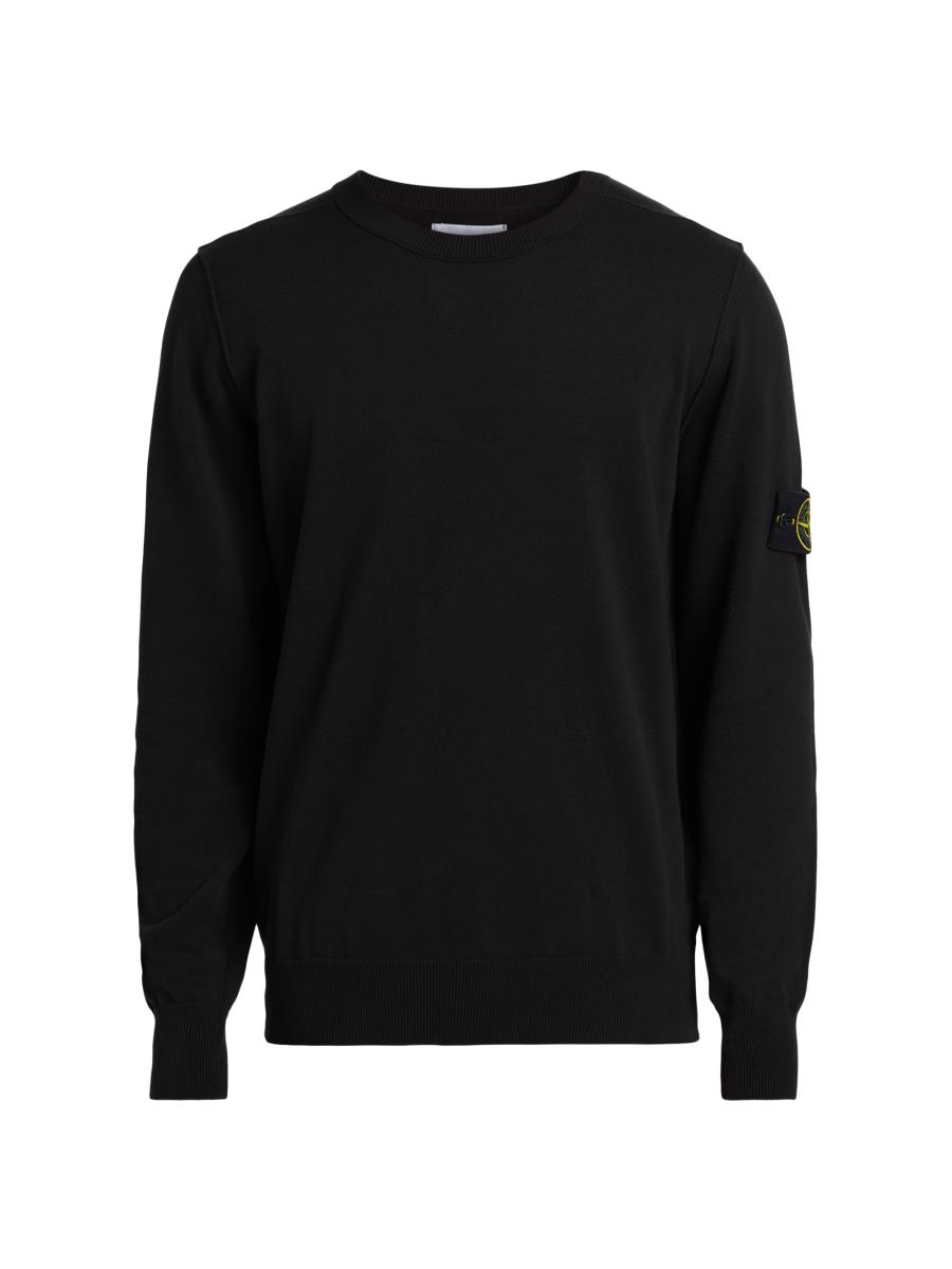 Stone Island Embroidered Logo Cotton Crewneck Sweater | Saks Fifth Avenue