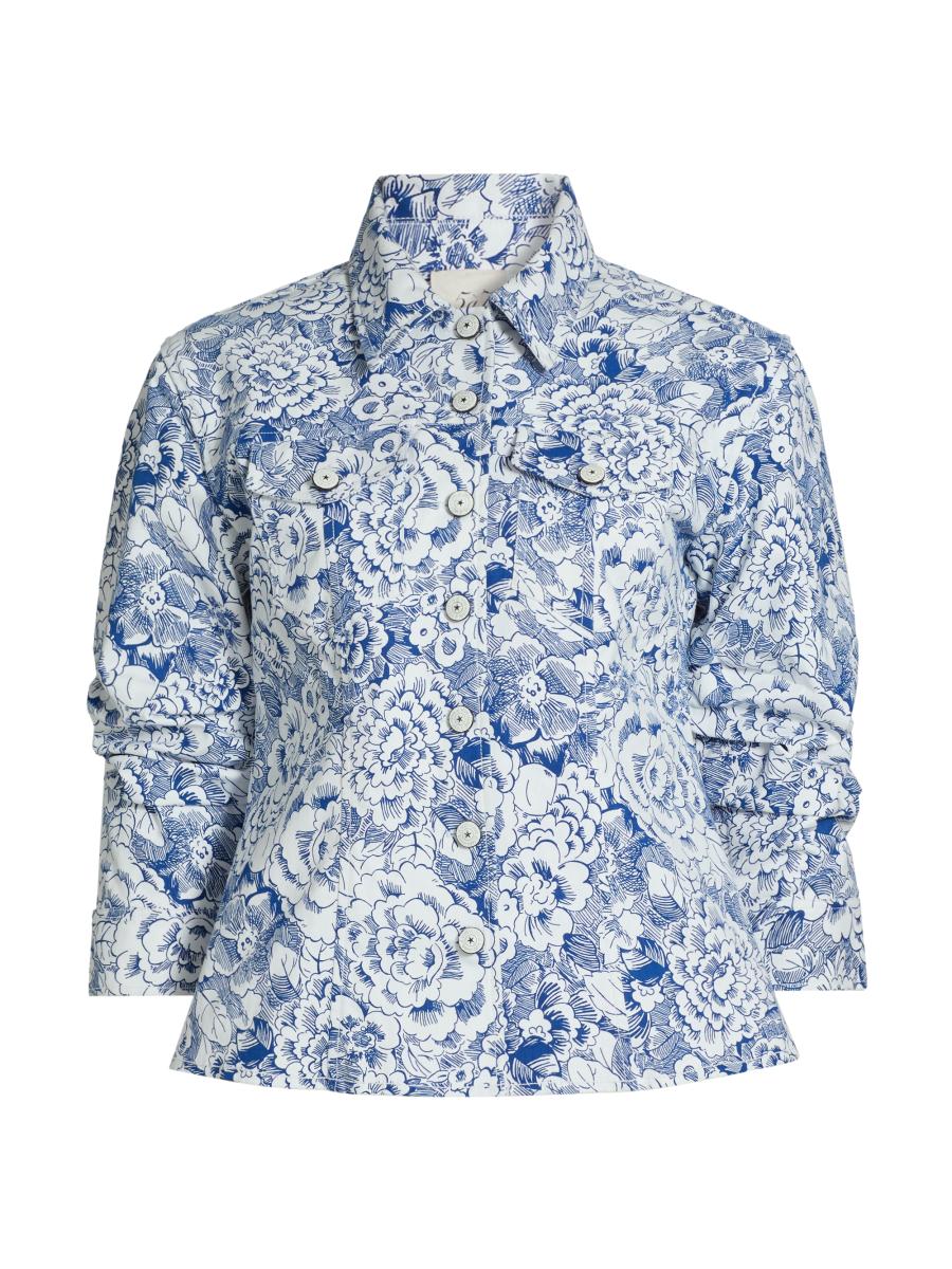 Cinq à Sept Sketchbook Floral Scrunched Canyon Jacket | Saks Fifth Avenue