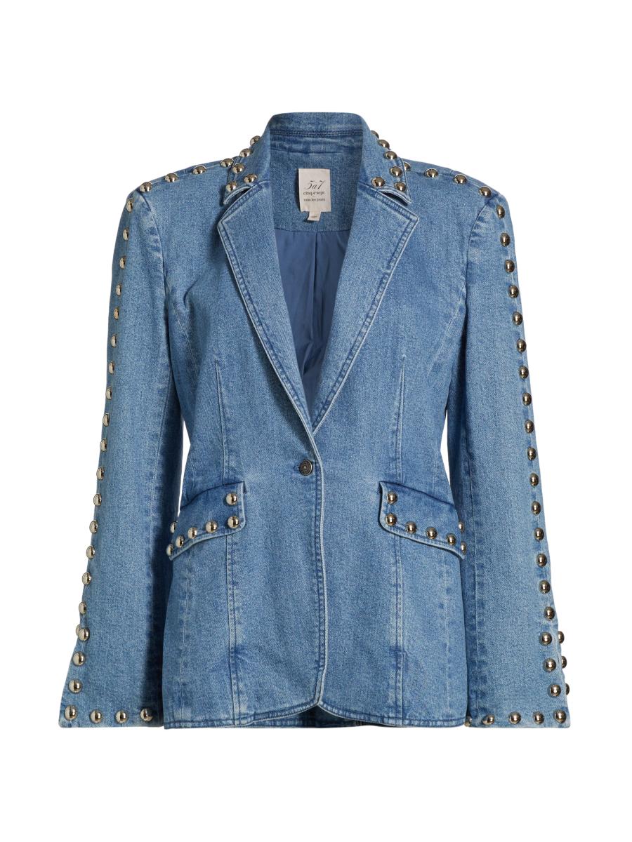 Shop Cinq à Sept Milly Studded Denim Jacket | Saks Fifth Avenue Shop Cinq à Sept Milly Studded Denim Jacket | Saks Fifth Avenue