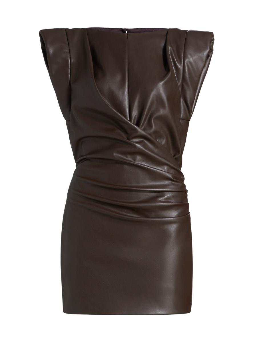 Ronny Kobo Dila Faux-Leather Cap-Sleeve Minidress | Saks Fifth Avenue