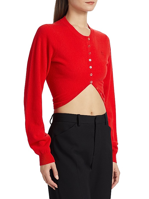 Shop Alexander Wang Wool Split-Hem Crop Cardigan | Saks Shop Alexander Wang Wool Split-Hem Crop Cardigan | Saks