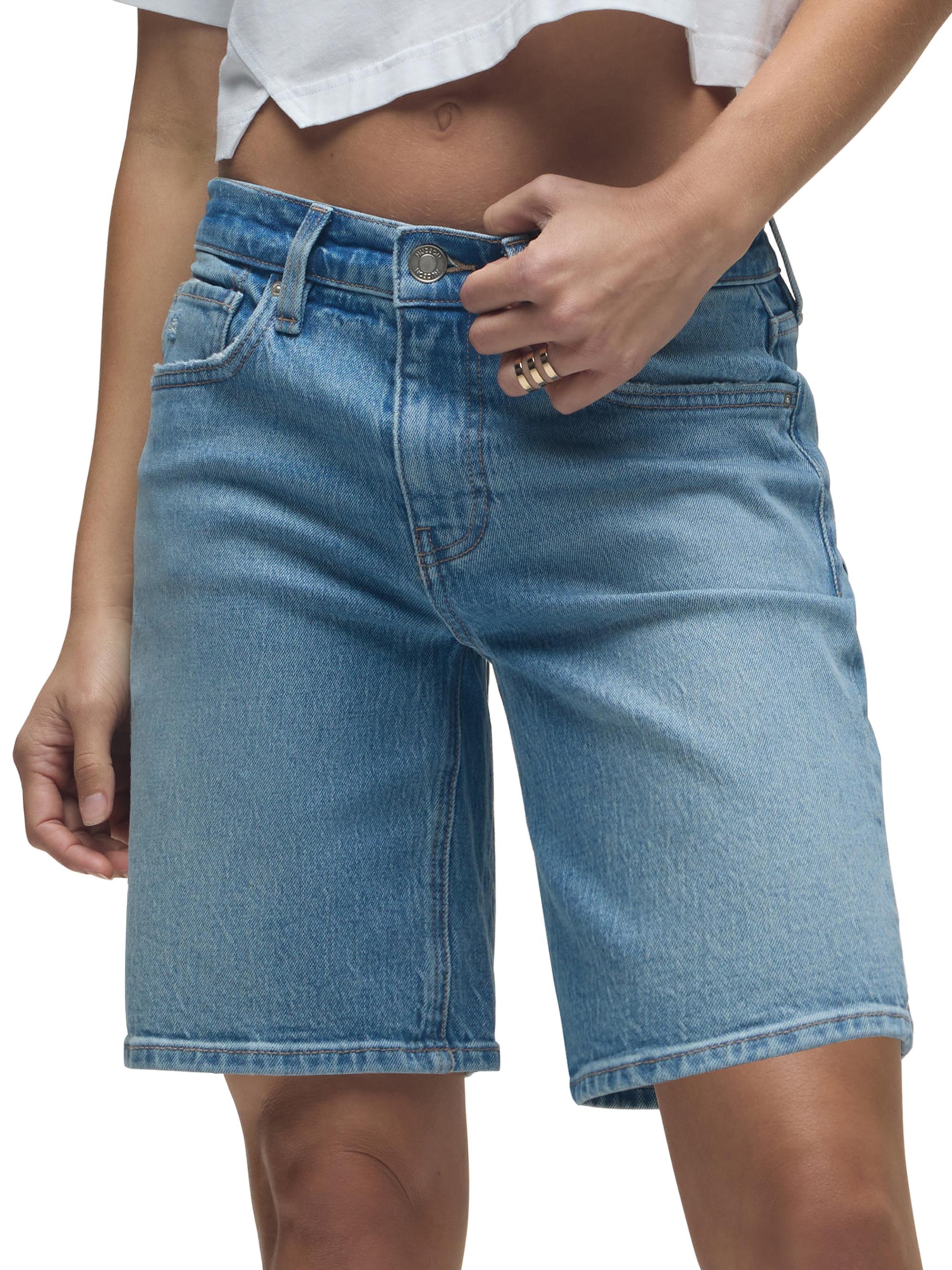 Hudson Jeans London Low-Rise Long Denim Shorts | Saks Fifth Avenue