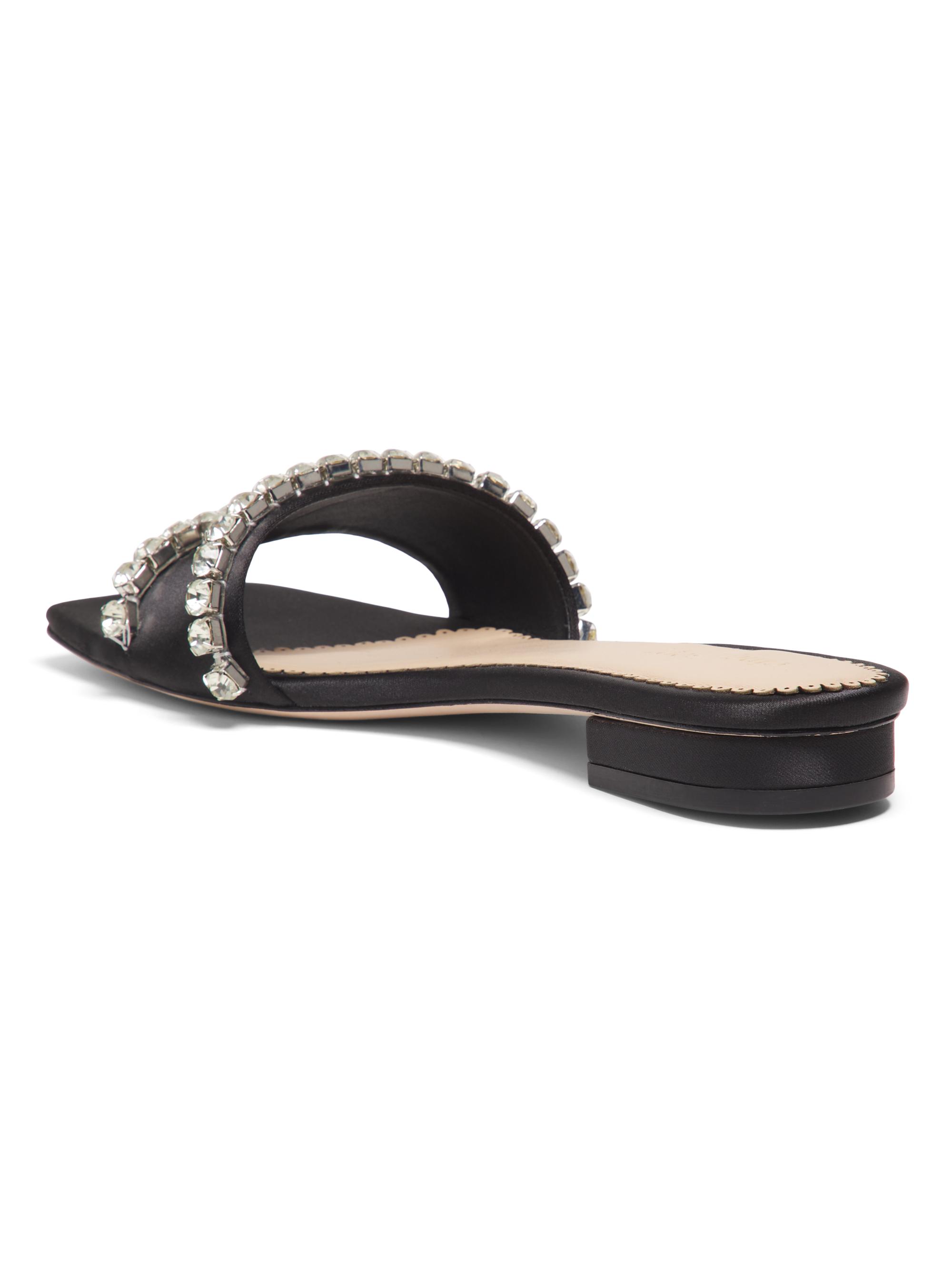 Cinq à Sept Catherine Crystal-Embellished Satin Slides | Saks Fifth Avenue