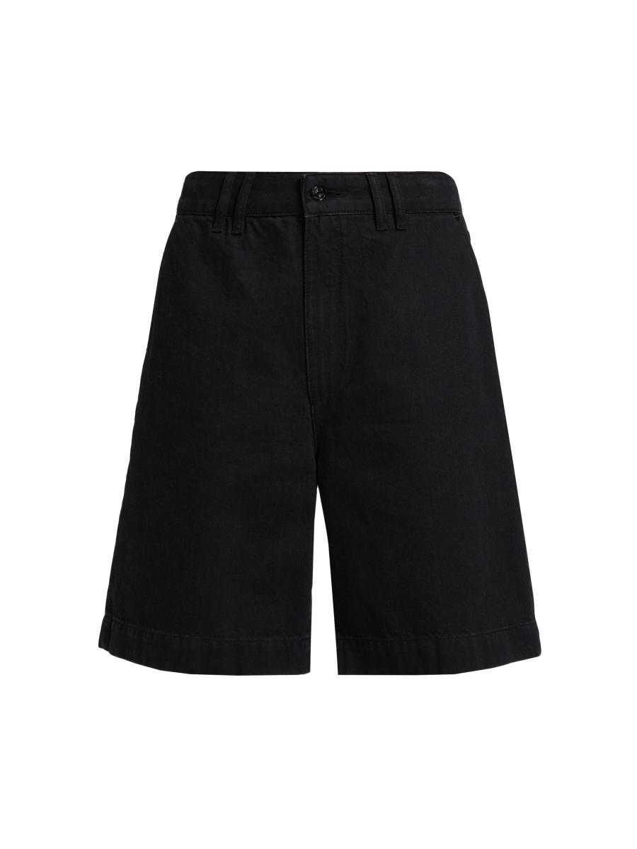 FRAME Classic High-Rise Denim Trouser Shorts | Saks Fifth Avenue