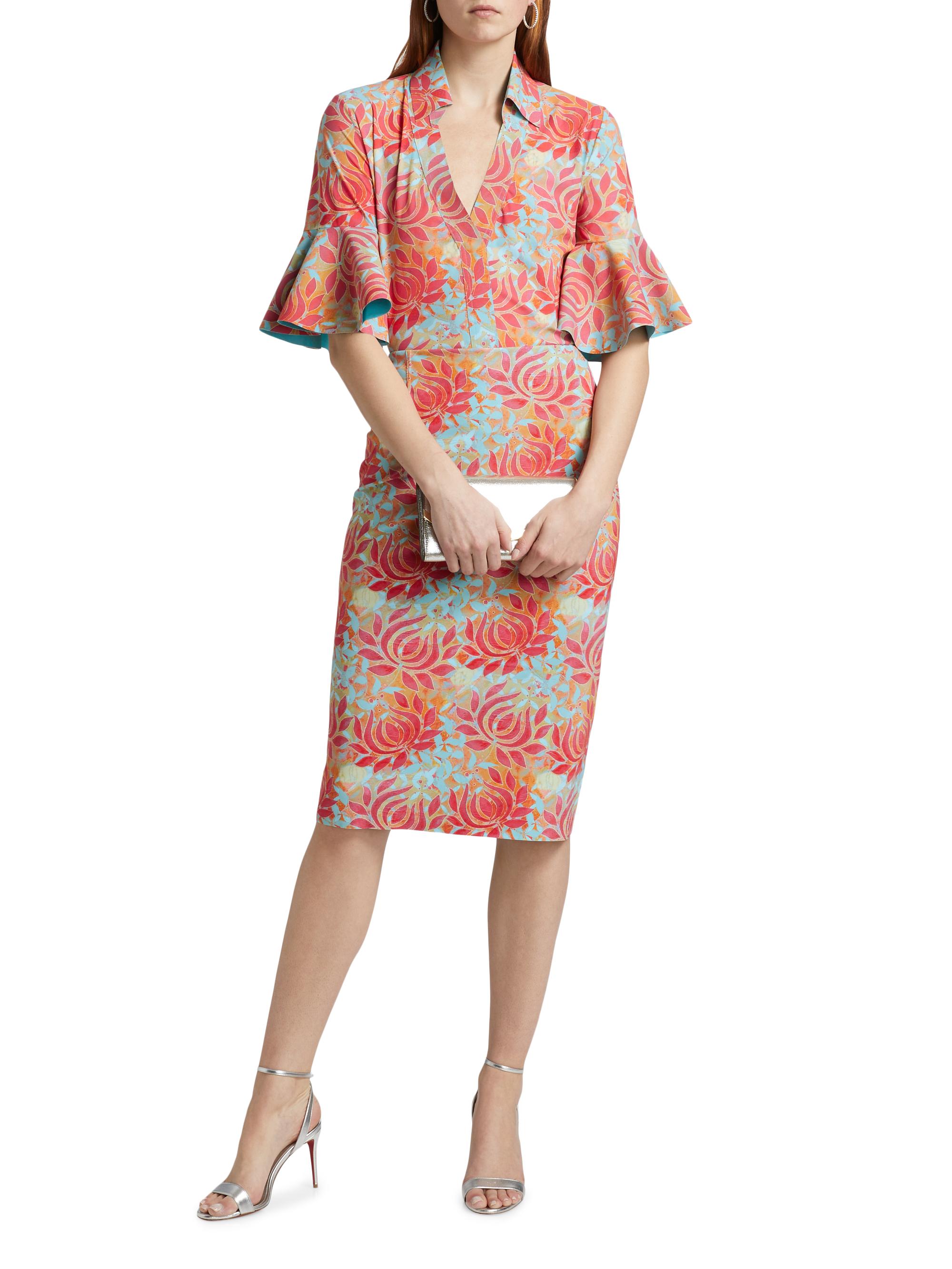 Chiara Boni La Petite Robe Jinza Floral Bell-Sleeve Blouse | Saks Fifth ...