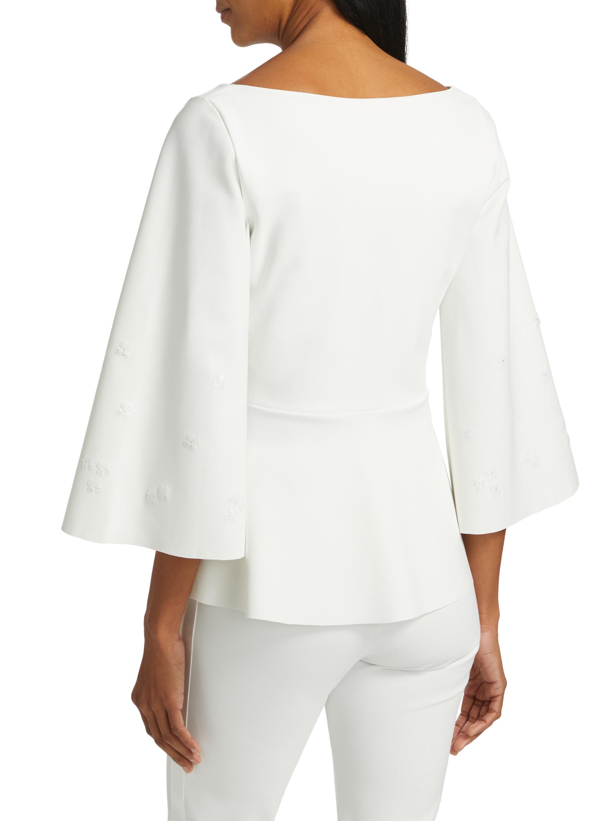 Chiara Boni La Petite Robe Mason Sequined Ruched V-Neck Top | Saks ...