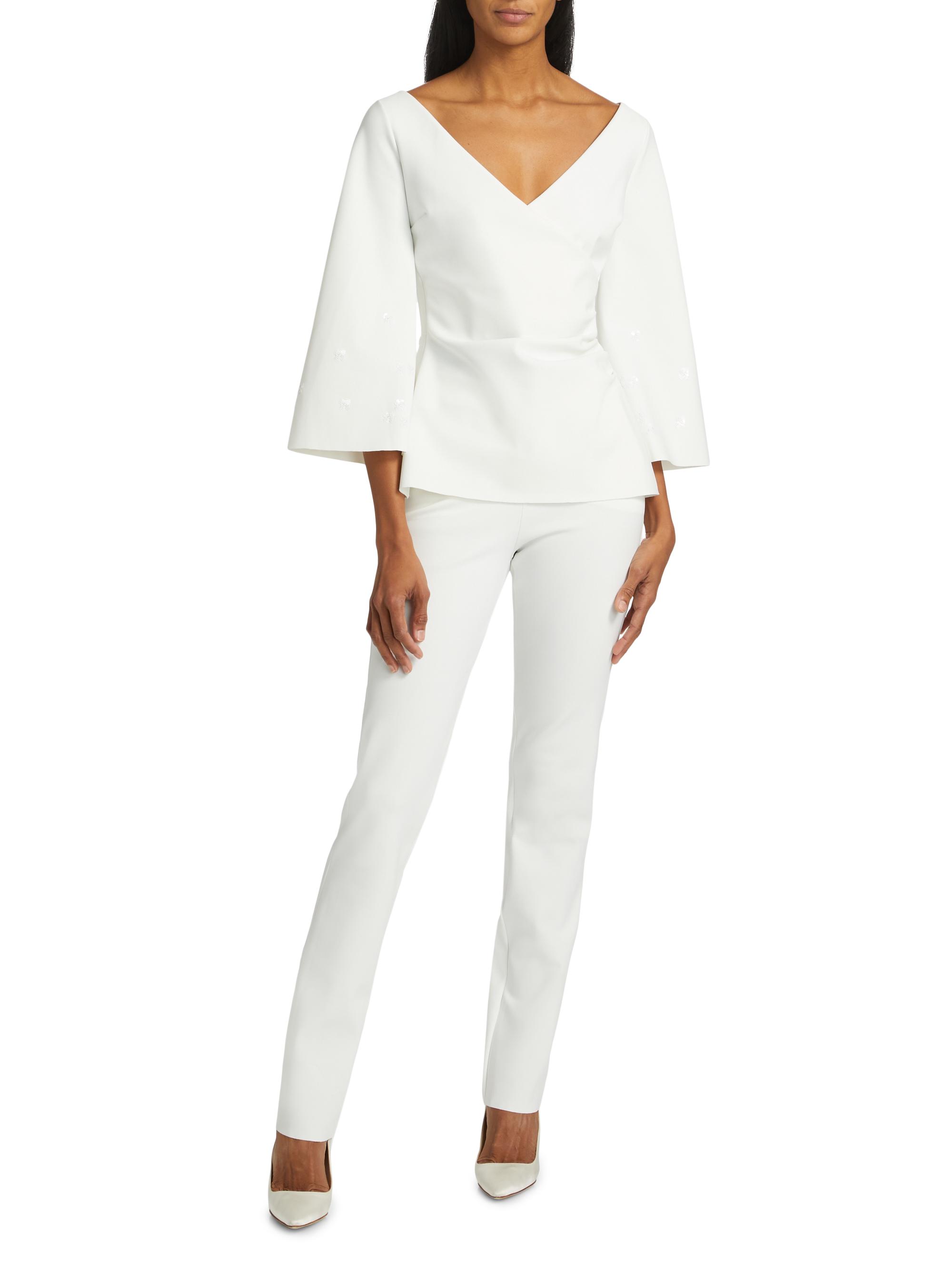 Chiara Boni La Petite Robe Mason Sequined Ruched V-Neck Top | Saks ...