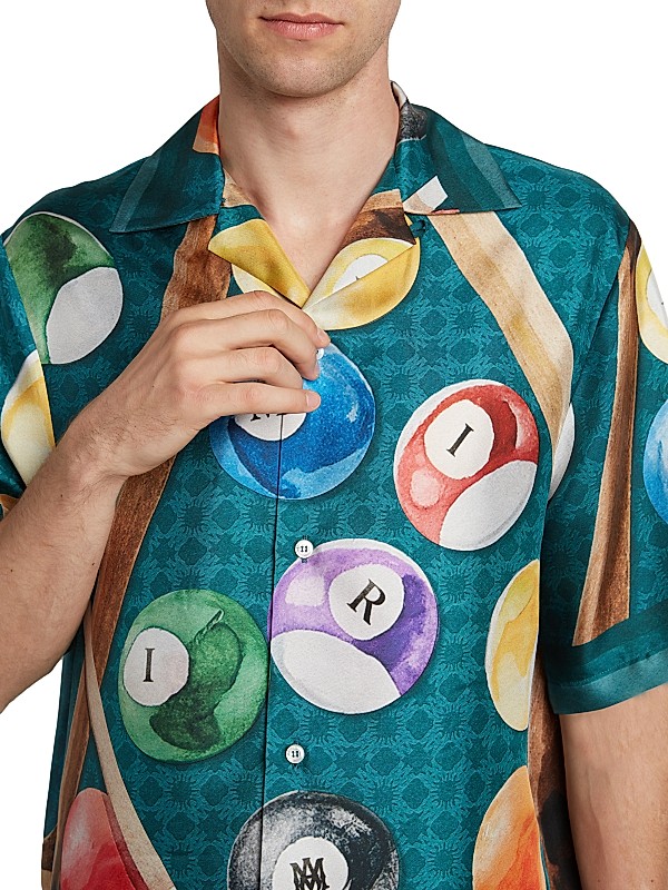 Shop Amiri Billiards Silk Bowling Shirt | Saks Fifth Avenue Shop Amiri Billiards Silk Bowling Shirt | Saks Fifth Avenue