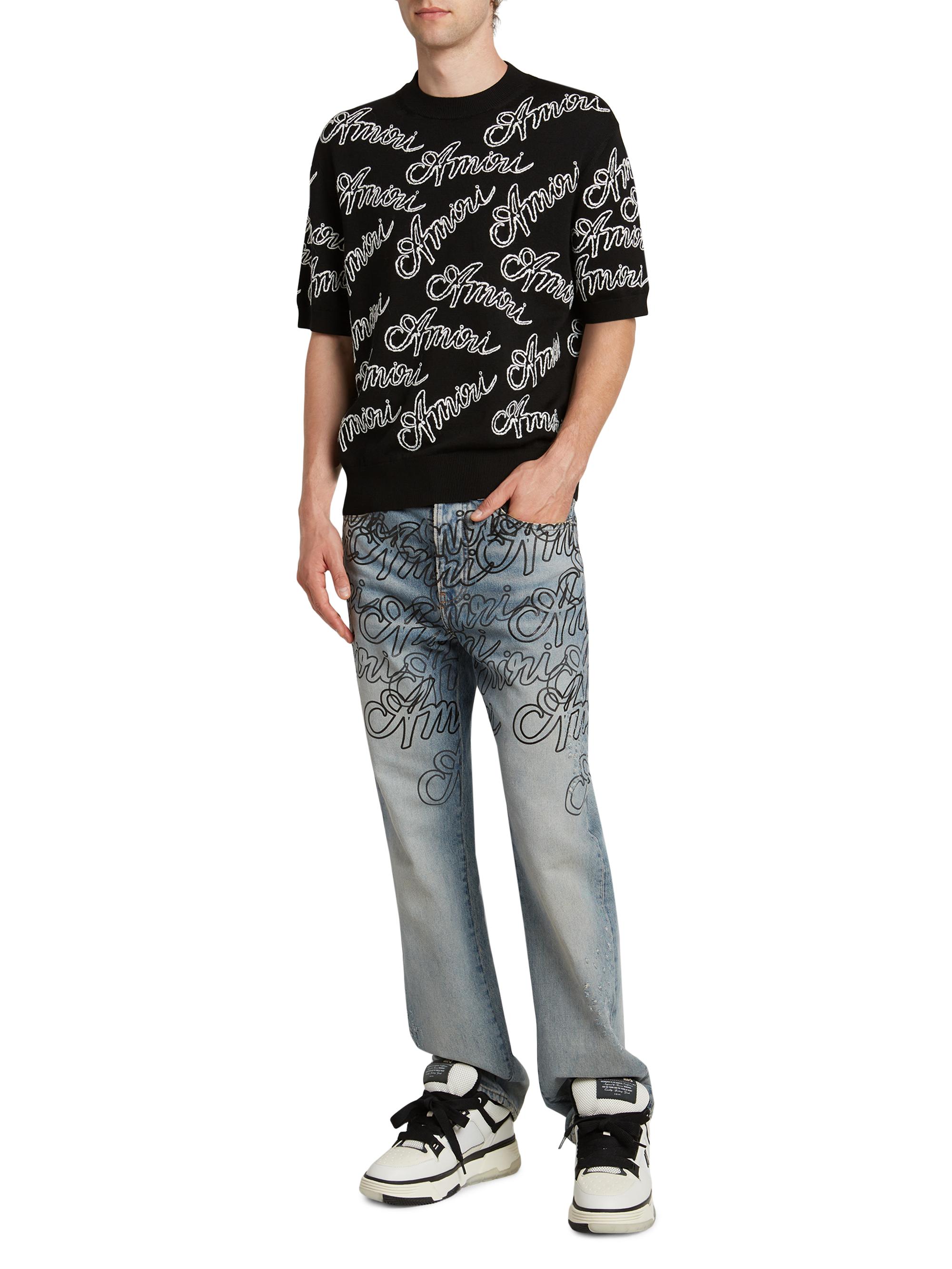 Amiri Script Logo Straight-Leg Jeans | Saks Fifth Avenue