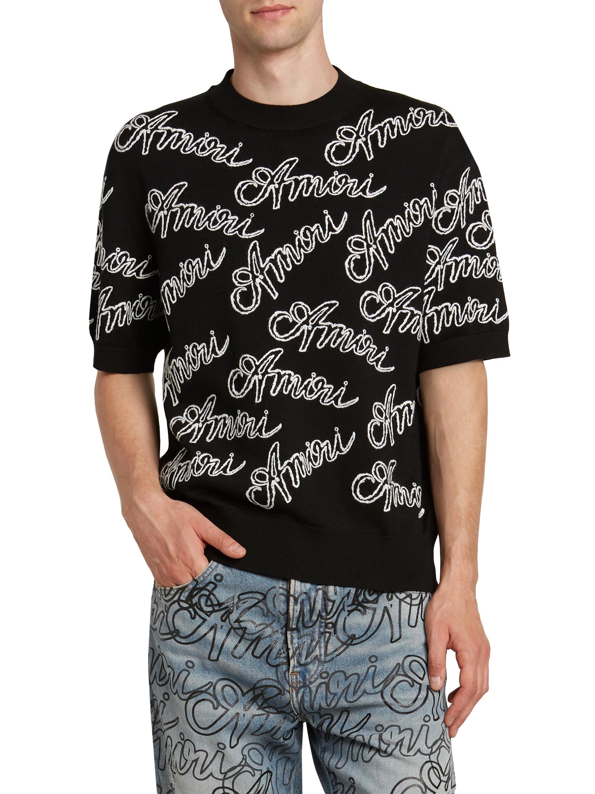 Shop Amiri Embroidered Script Logo Wool T-Shirt | Saks Fifth Avenue