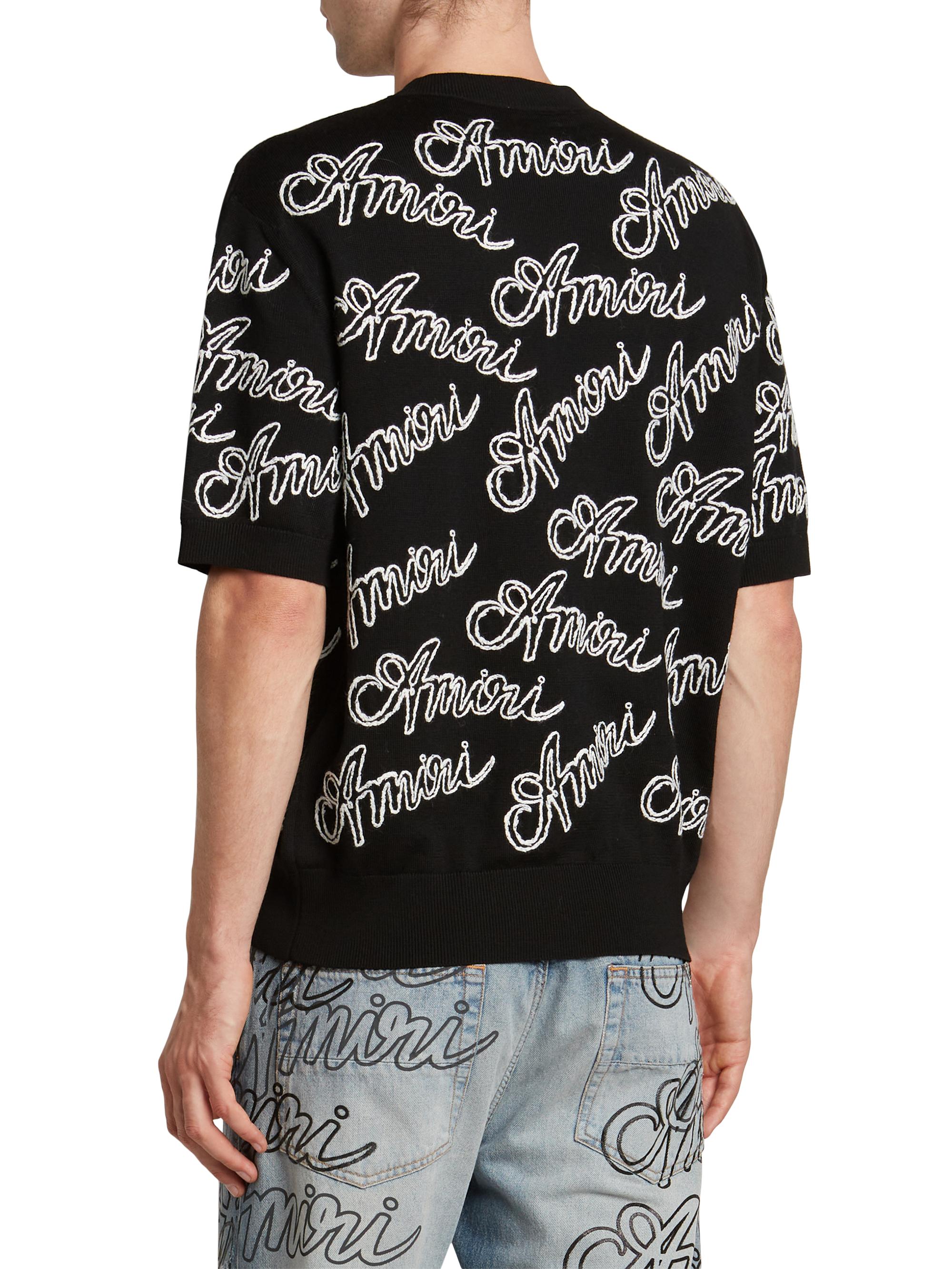 Shop Amiri Embroidered Script Logo Wool T-Shirt | Saks Fifth Avenue