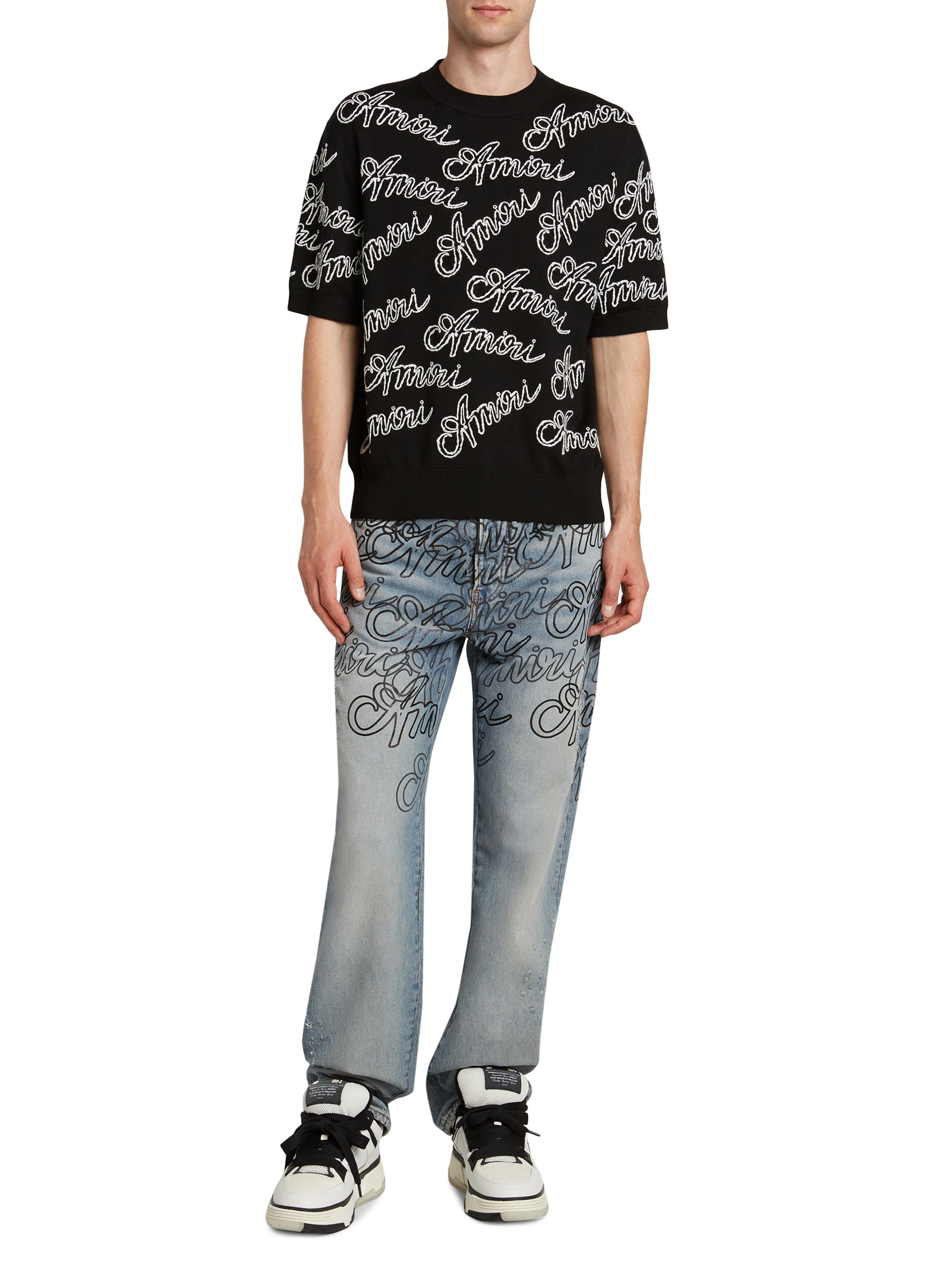 Shop Amiri Embroidered Script Logo Wool T-Shirt | Saks Fifth Avenue