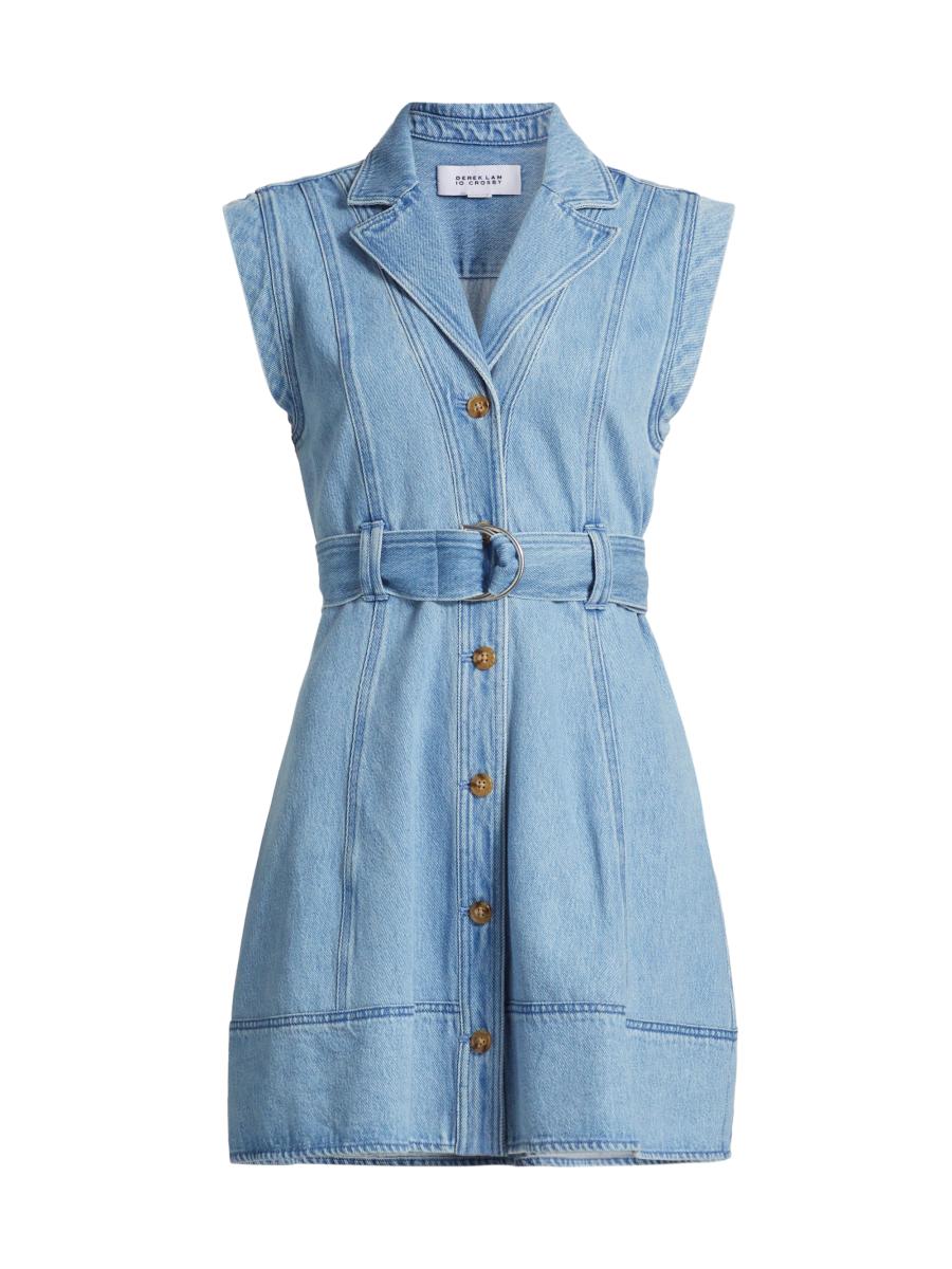 Derek Lam 10 Crosby Lya Belted Denim Minidress | Saks Fifth Avenue