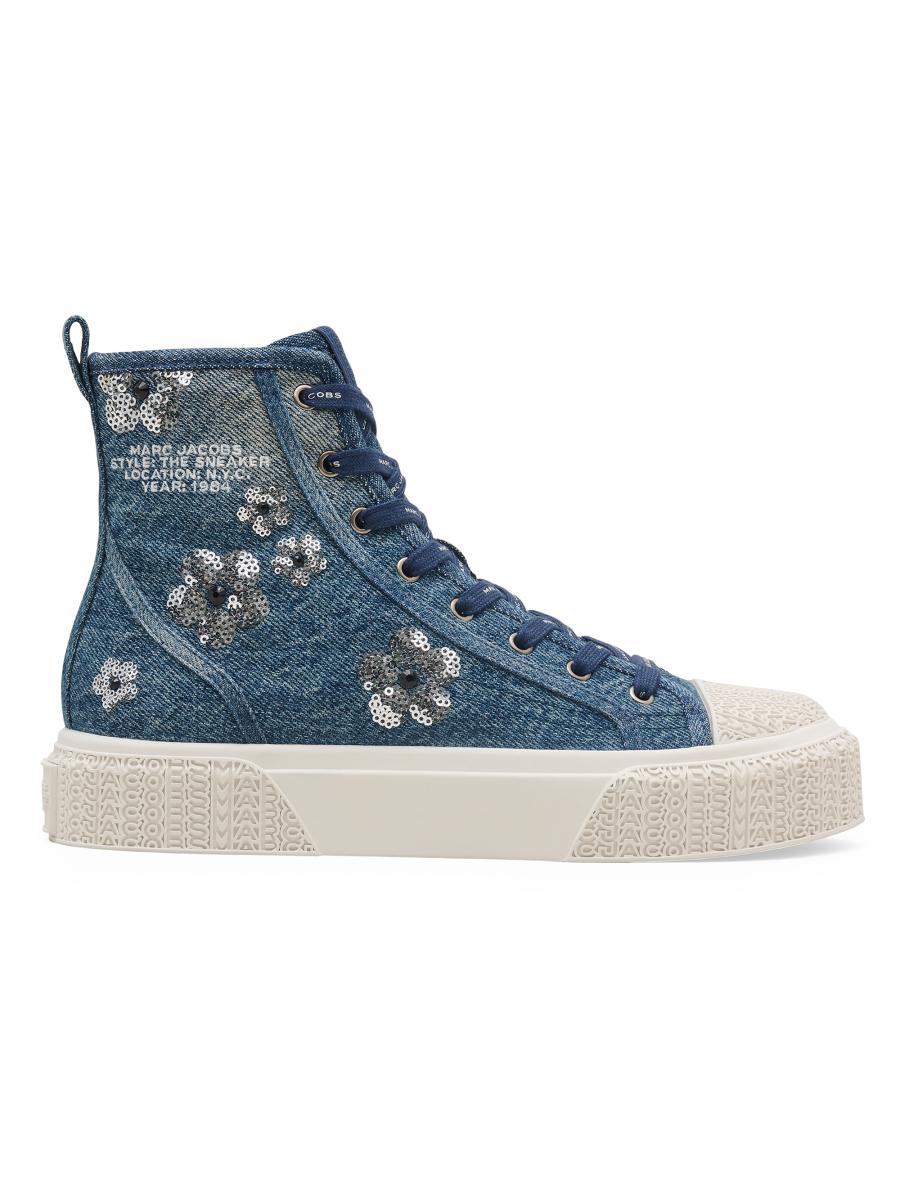 Marc Jacobs Sequined Denim High Top Sneakers | Saks Fifth Avenue