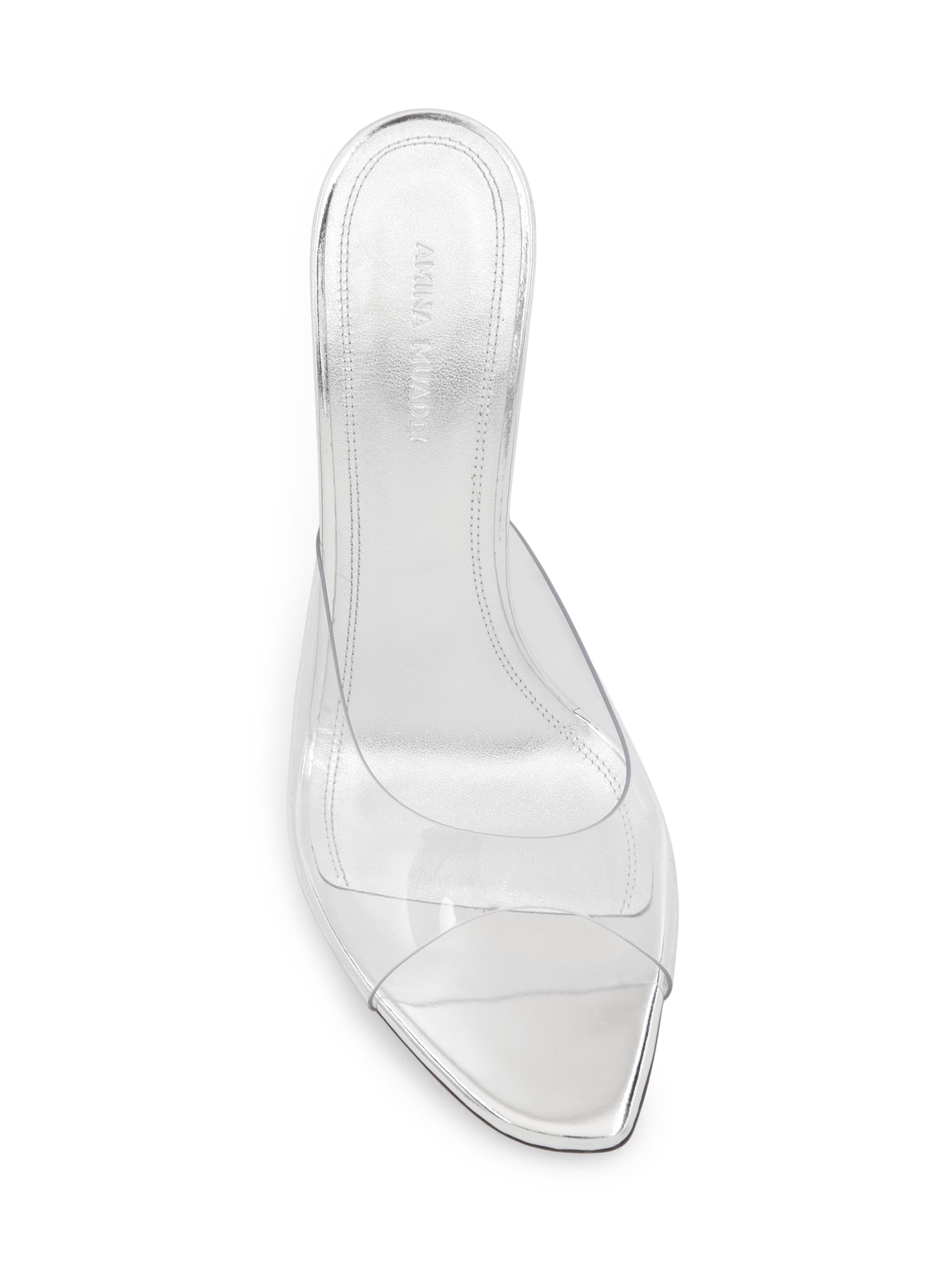 Amina Muaddi Alexa 95MM Transparent PVC Mules | Saks Fifth Avenue
