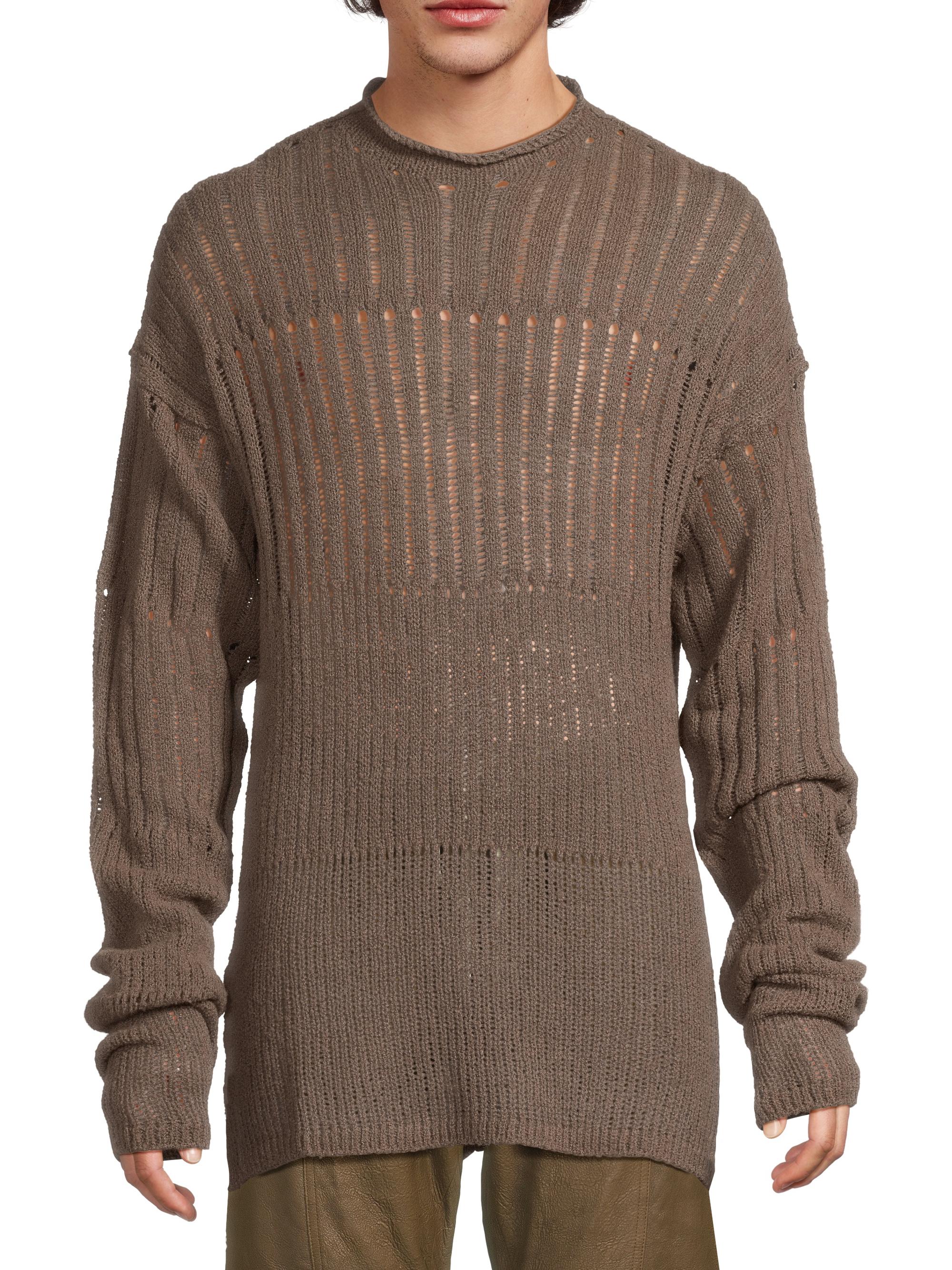 Rick Owens Grid Oversized Sweater | Saks Fifth Avenue