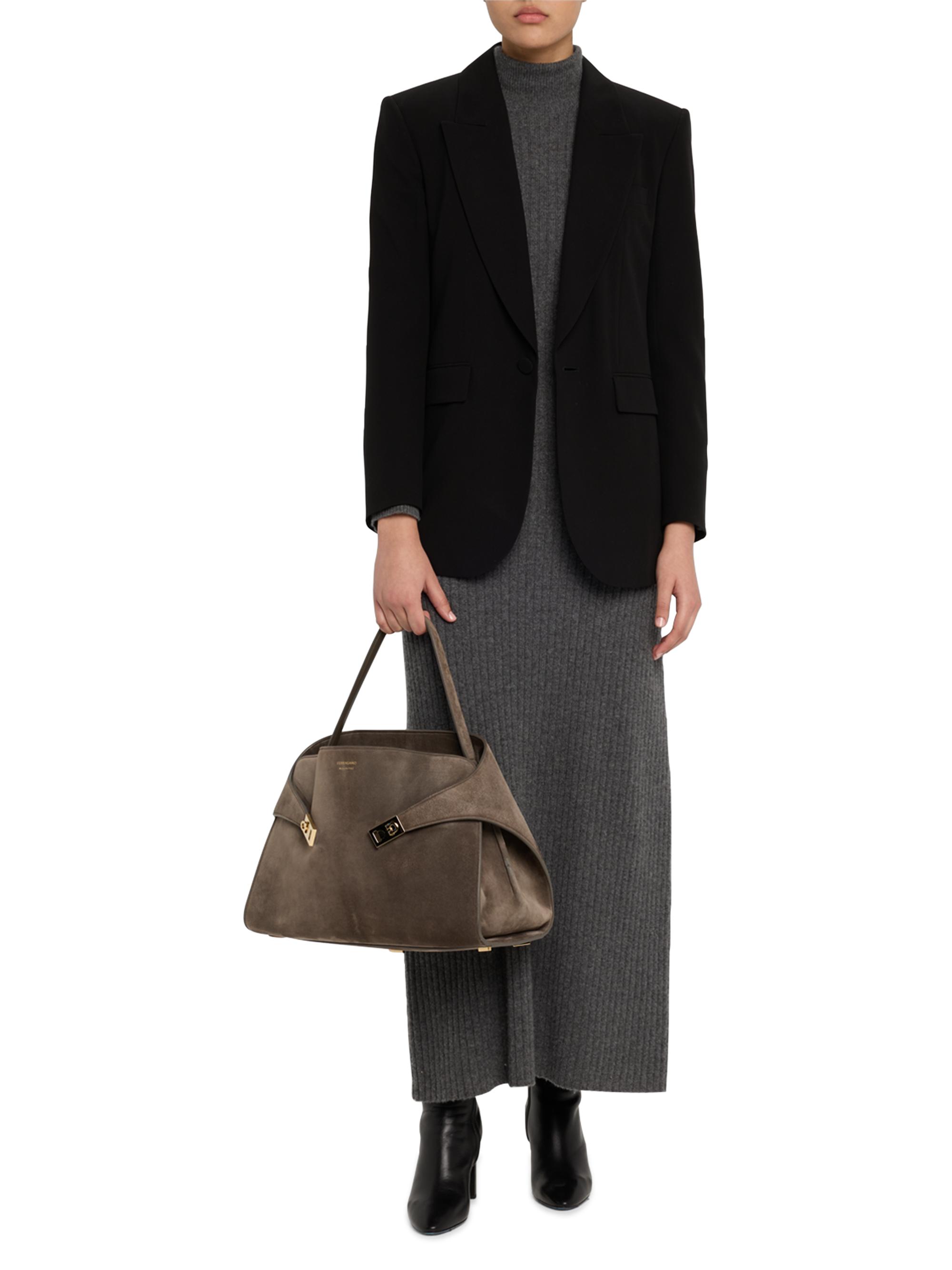 FERRAGAMO Medium Hug Soft Suede Top Handle Bag | Saks Fifth Avenue