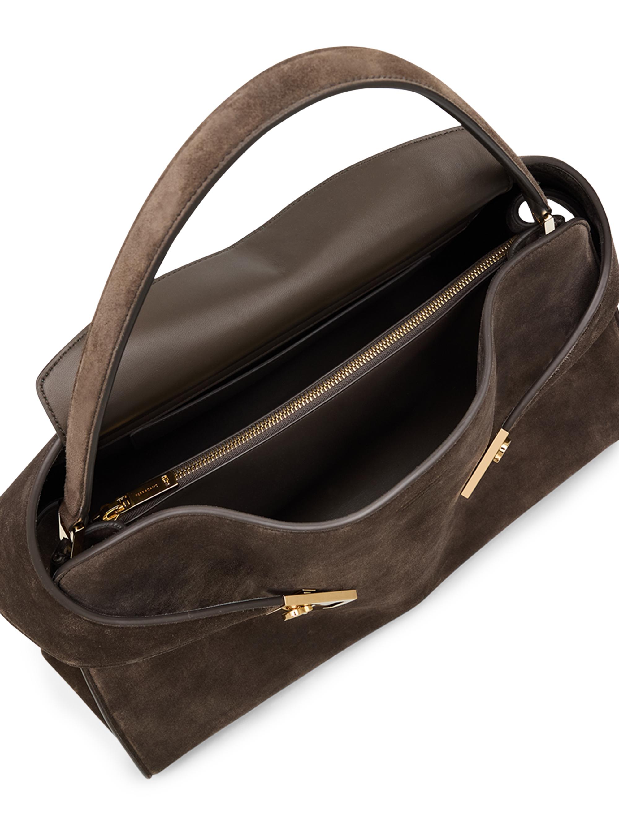 FERRAGAMO Medium Hug Soft Suede Top Handle Bag | Saks Fifth Avenue