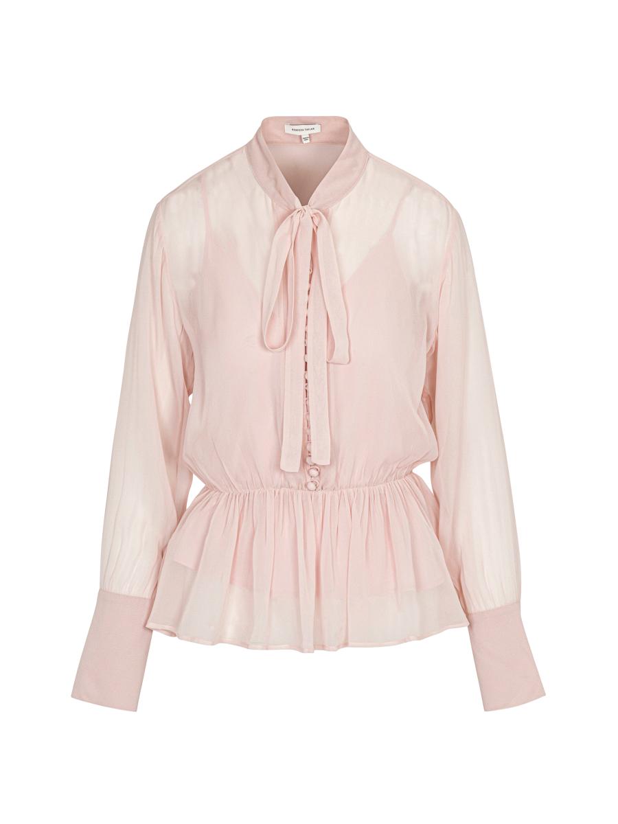 Rebecca Taylor Tieneck Button-Front Blouse | Saks Fifth Avenue