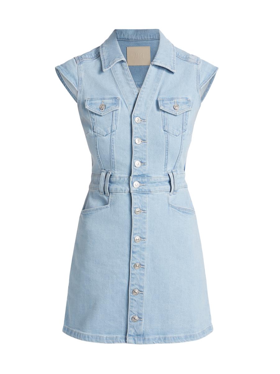 Paige Jaxsyn Denim Button-Front Minidress | Saks Fifth Avenue