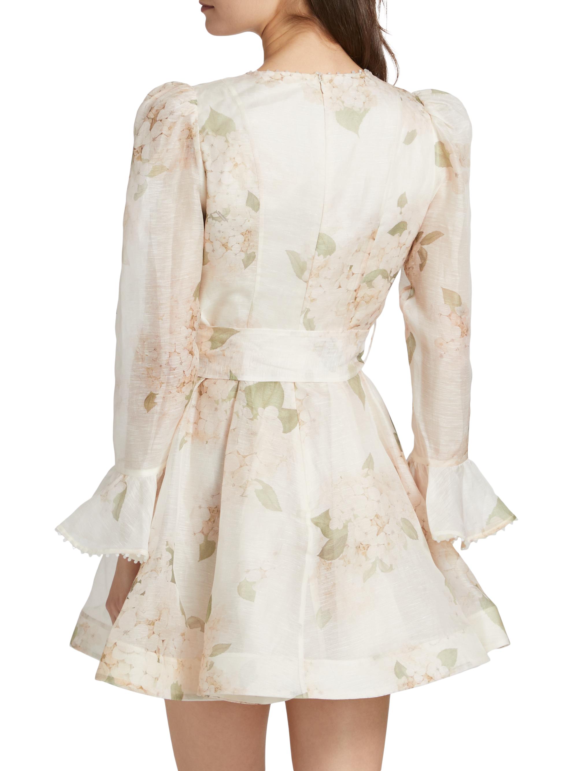 Zimmermann Balance Floral Linen-Silk Minidress | Saks Fifth Avenue