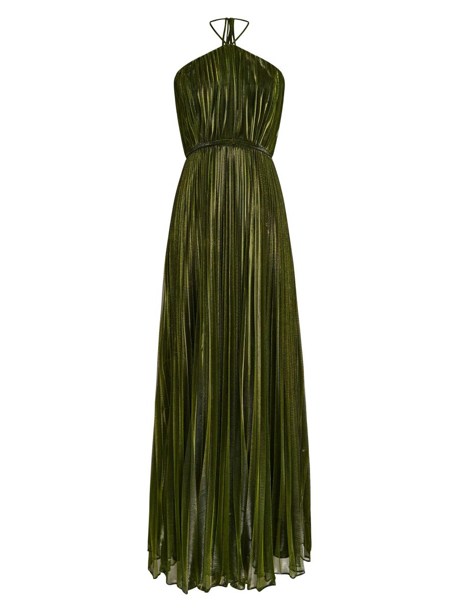 Halston Marisol Plissé Lurex Halterneck Gown | Saks Fifth Avenue