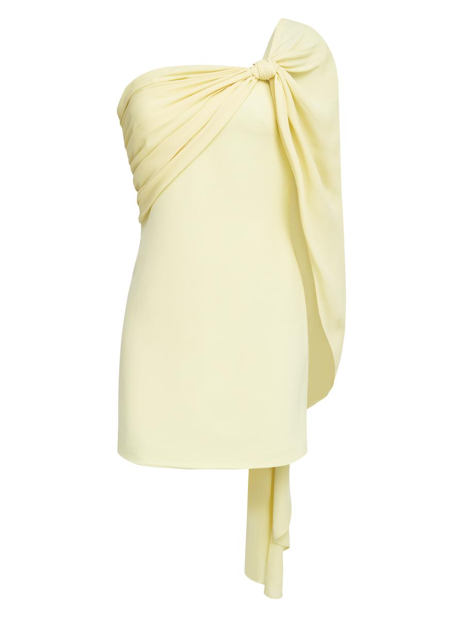 Shop Halston Demi Crepe Asymmetric Cape Minidress | Saks Fifth Avenue