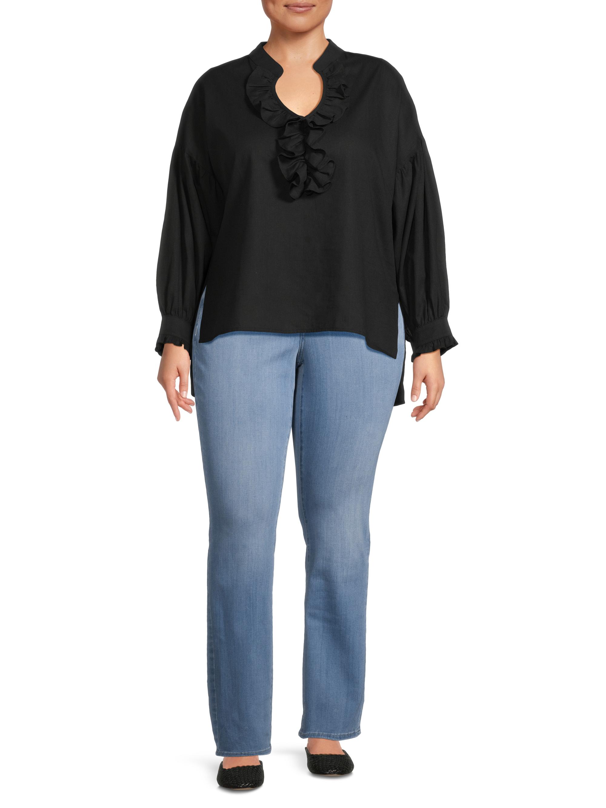 Harshman Plus Cordelia Ruffled Cotton & Linen Blouse | Saks Fifth Avenue