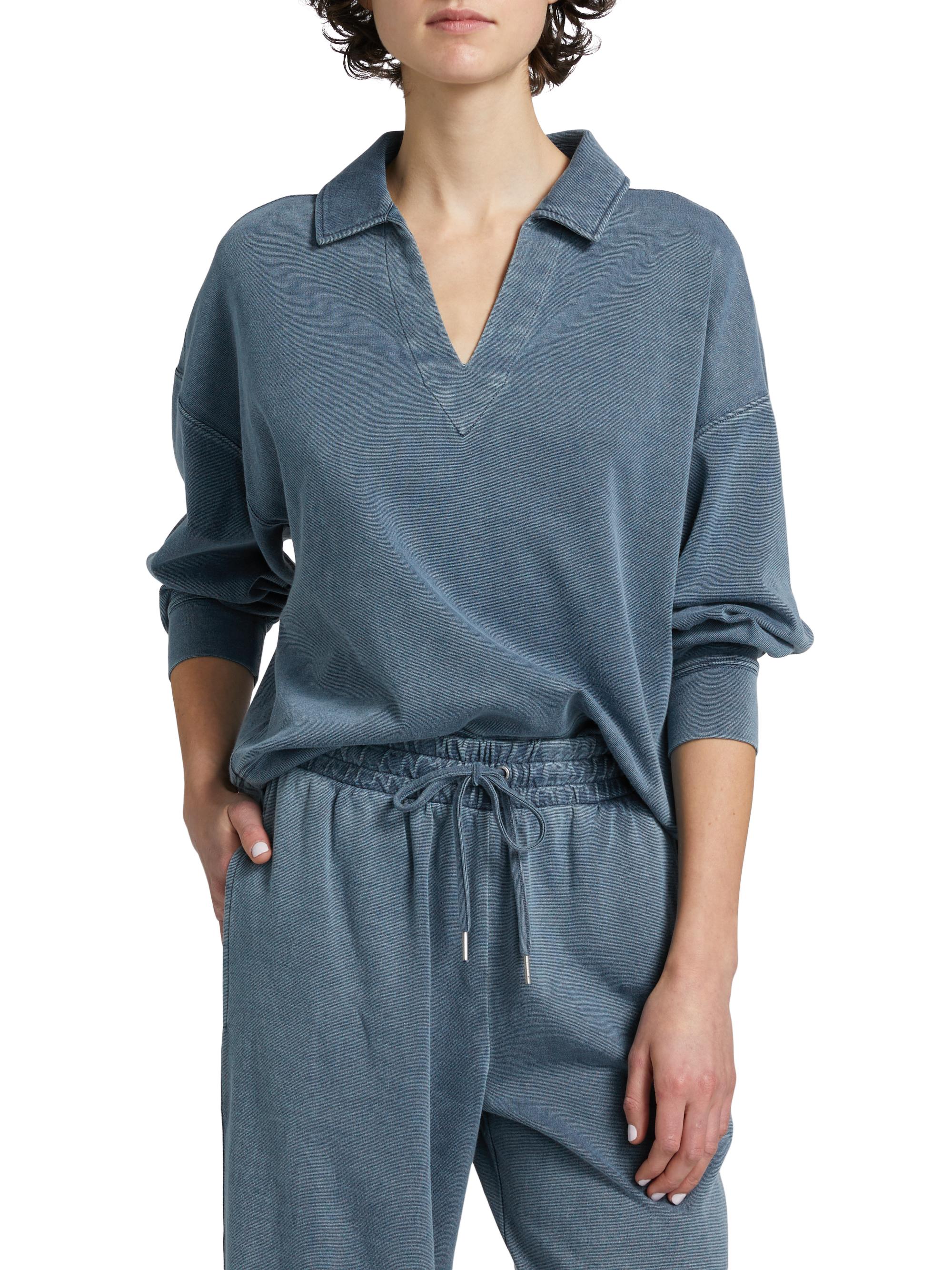 Stellae Dux Cotton Blend Polo Sweatshirt Saks Fifth Avenue 1335