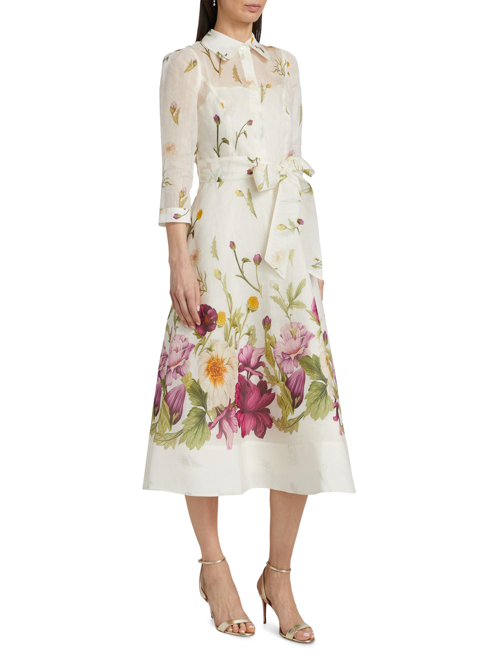 Teri Jon by Rickie Freeman Floral Button-Front Cocktail Dress | Saks ...