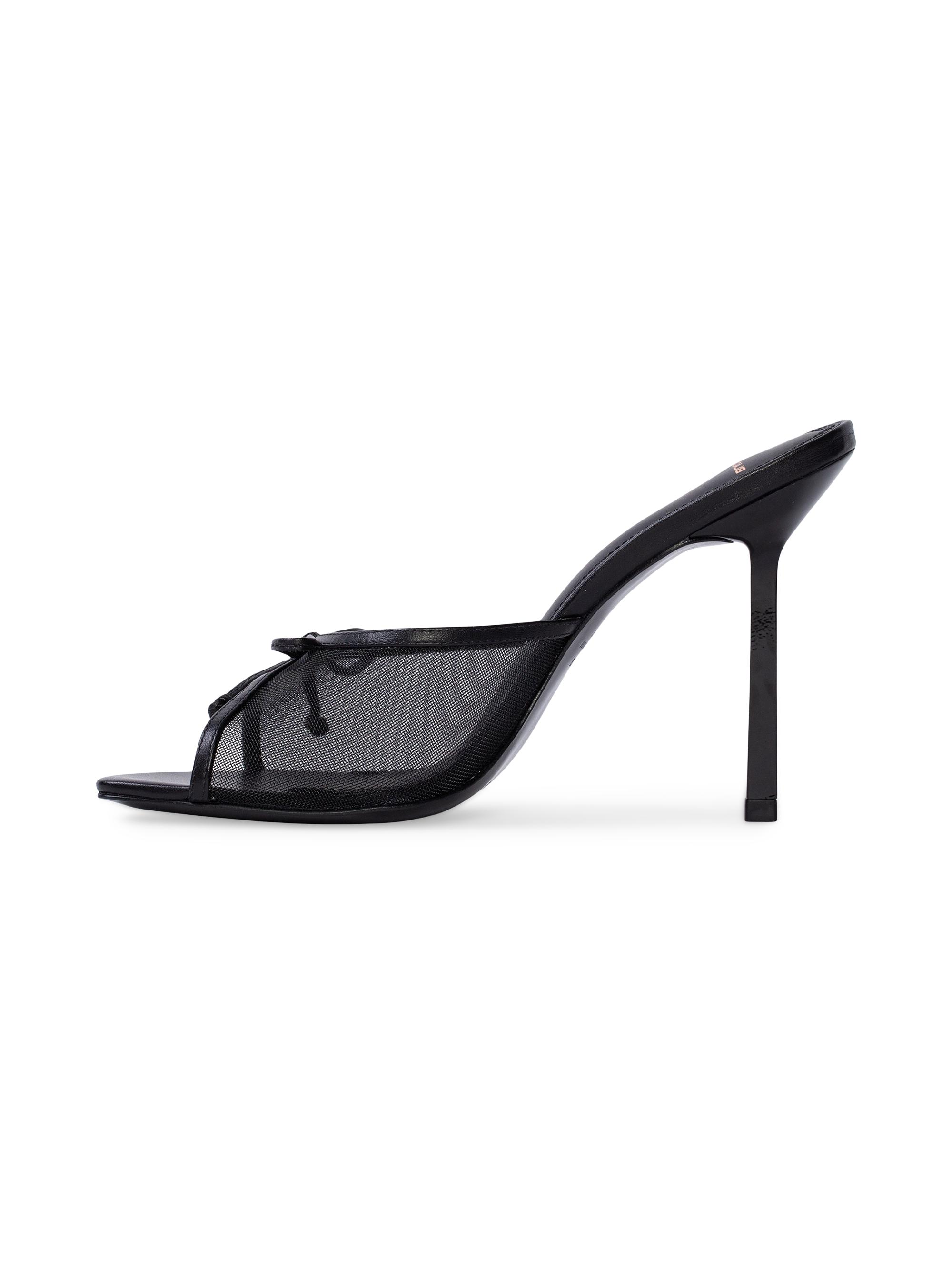 Black Suede Studio Luna 100MM Mesh Sandals | Saks Fifth Avenue