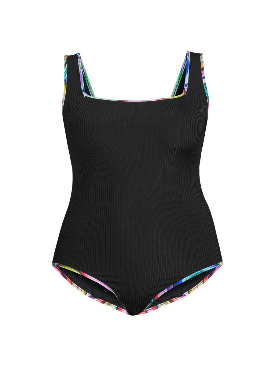 Johnny Was Plus Abel Square Neck One-Piece Swimsuit | Saks Fifth Avenue
