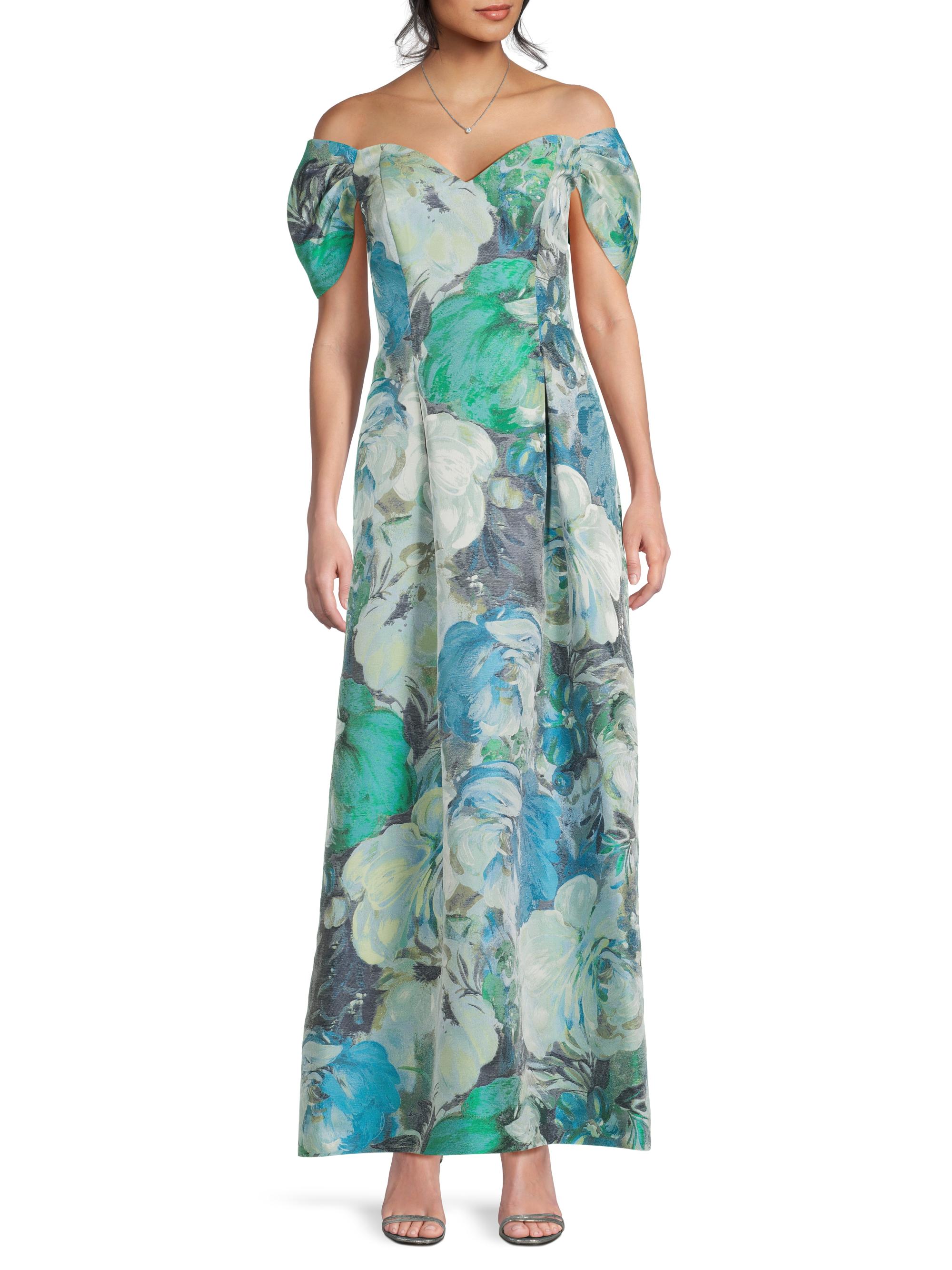 Aidan Mattox Floral Jacquard Gown | Saks Fifth Avenue