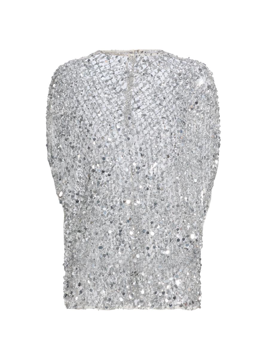 LaPointe Sequined Net Mesh Cape Top | Saks Fifth Avenue