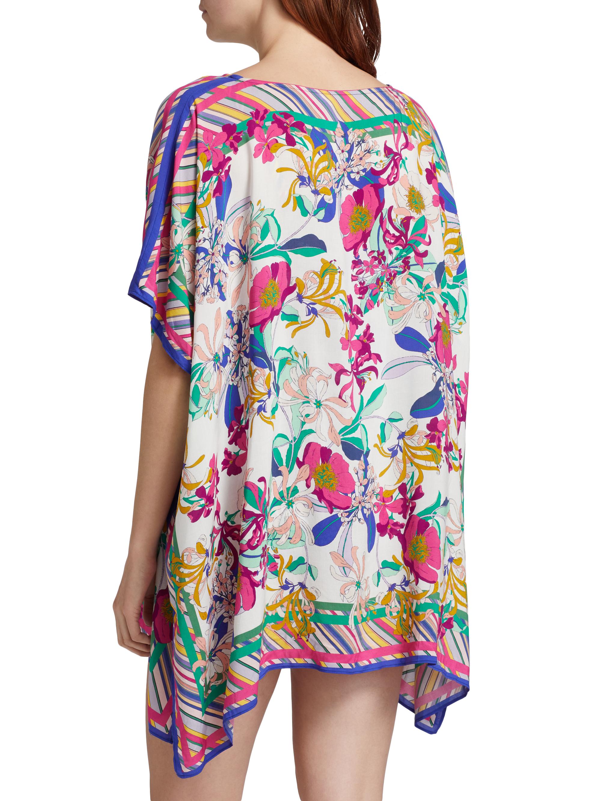 Johnny Was Aldrich Floral Boatneck Asymmetric-Hem Caftan | Saks Fifth ...
