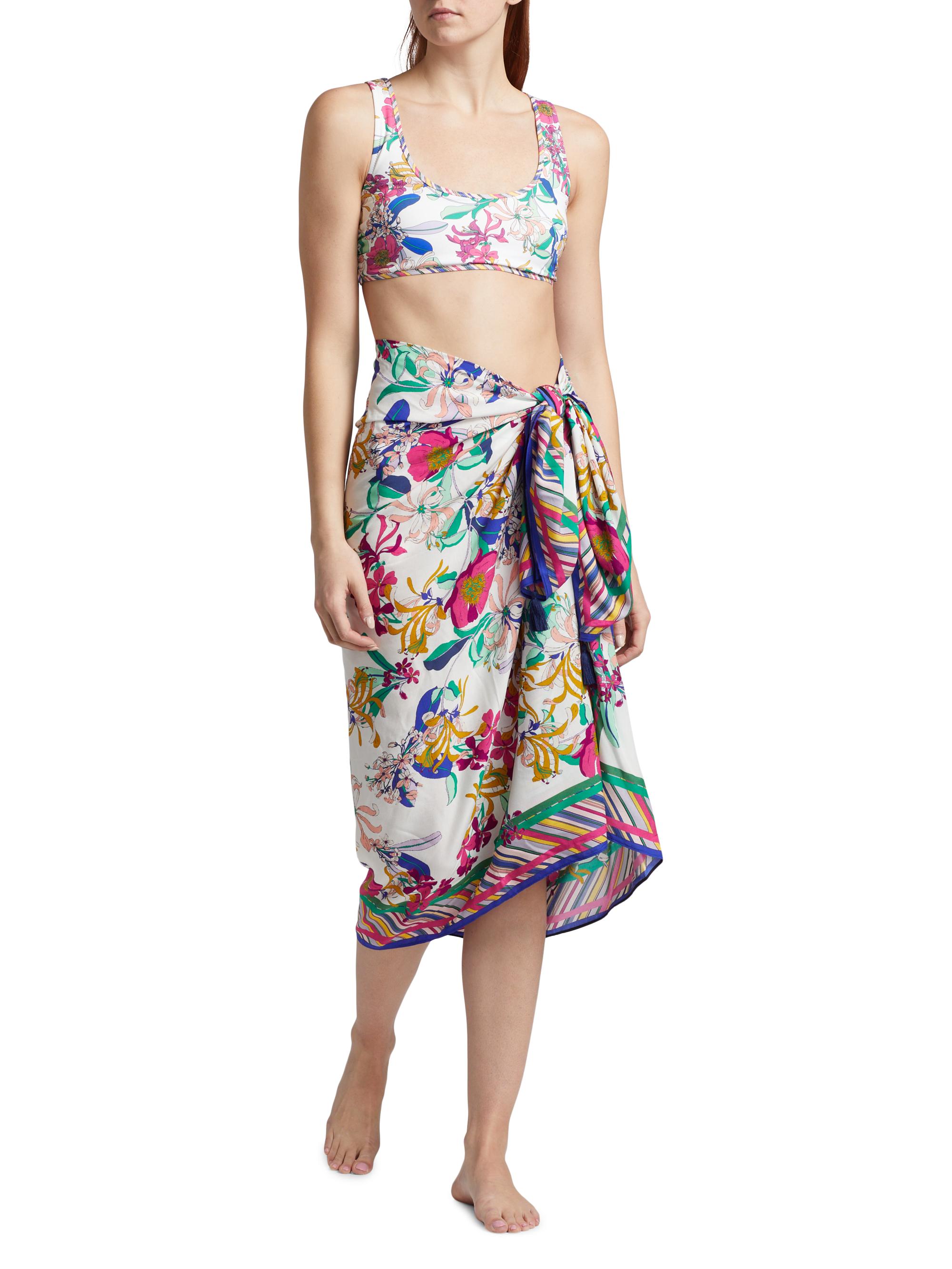 Johnny Was Aldrich Floral Tie-Waist Sarong | Saks Fifth Avenue