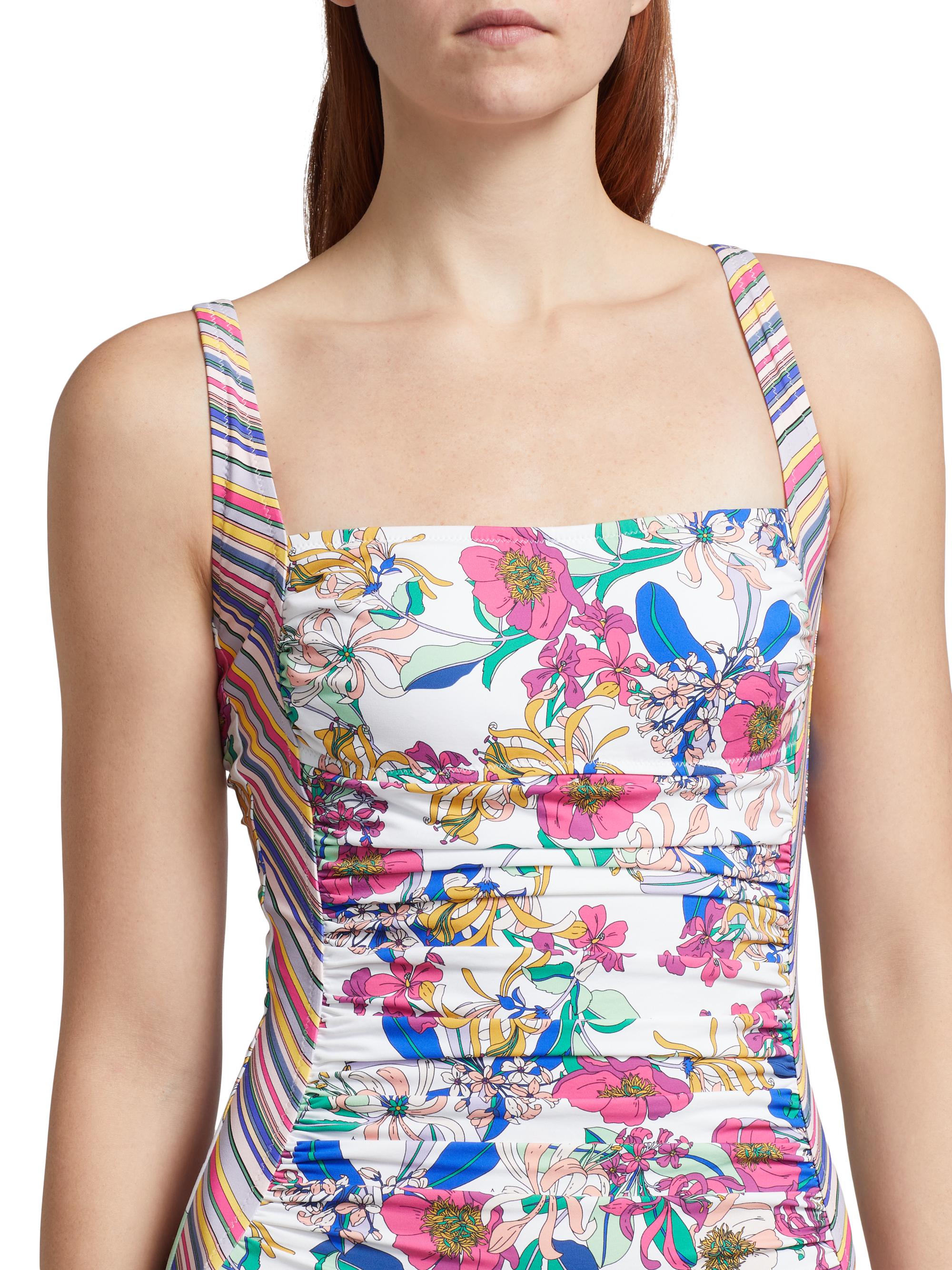 Johnny Was Aldrich Printed Ruched One-Piece Swimsuit | Saks Fifth Avenue