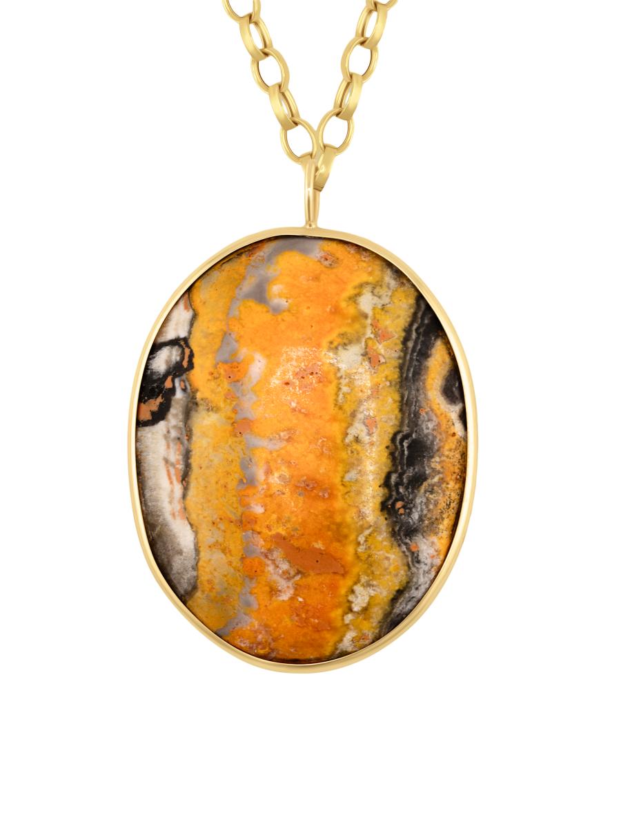 Jia Jia Treasure 14K Yellow Gold & Bumblebee Jasper Pendant Necklace ...