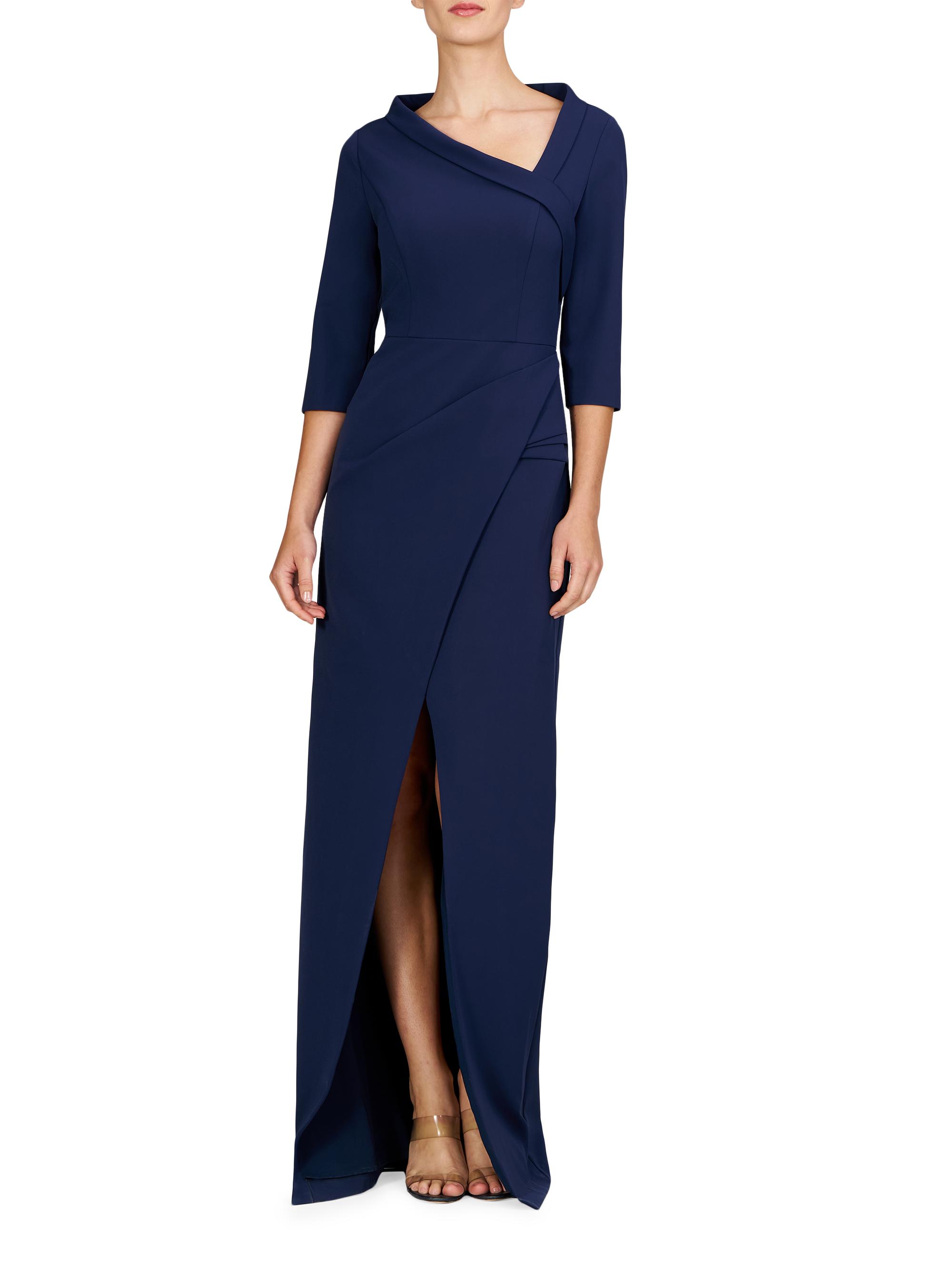 Kay Unger Helena Stretch-Crêpe Column Gown | Saks Fifth Avenue