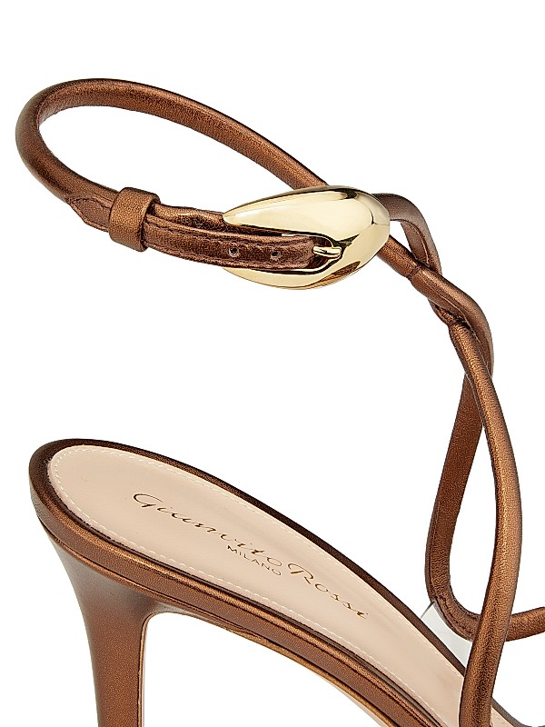 Shop Gianvito Rossi Mamba 85MM Metallic Leather Sandals Shop Gianvito Rossi Mamba 85MM Metallic Leather Sandals