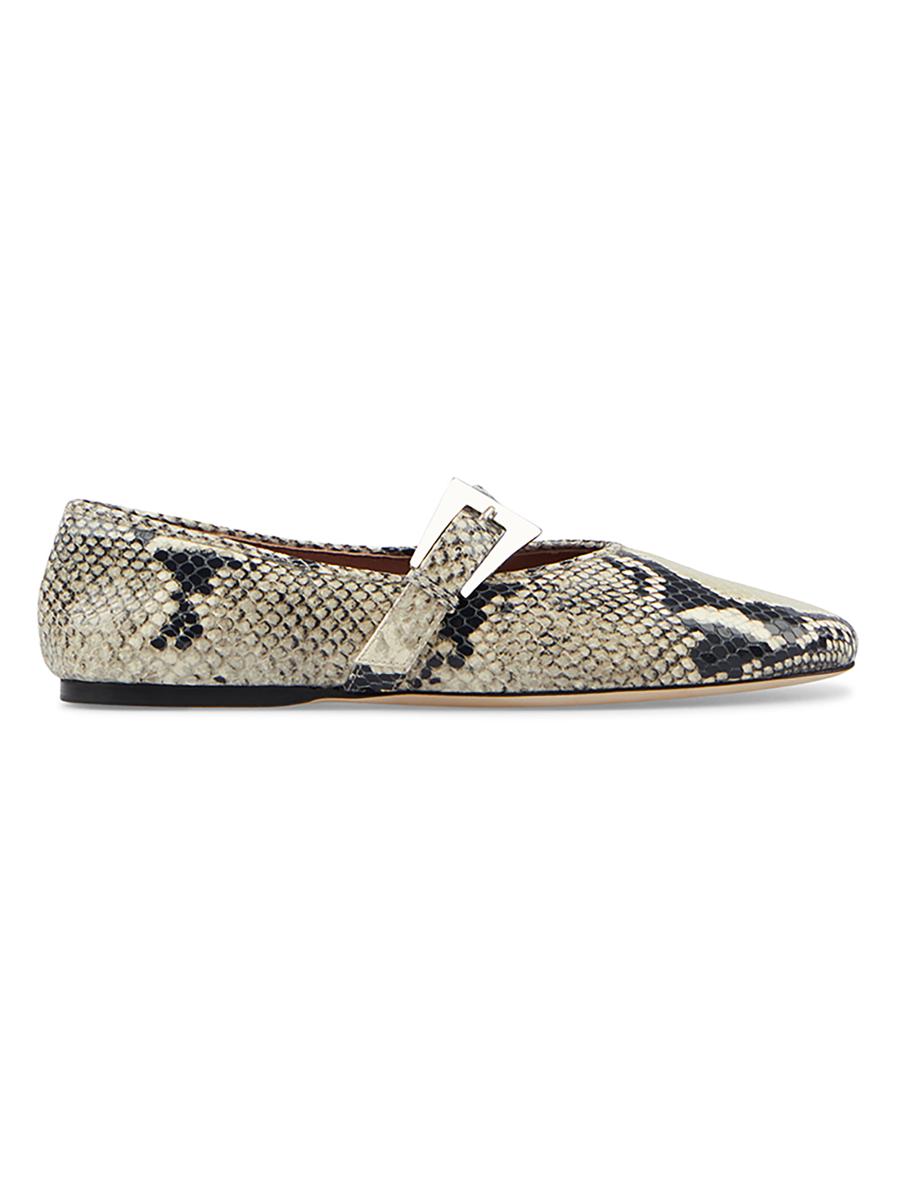 Paris Texas Sveva Python-Print Leather Ballet Flats | Saks Fifth Avenue