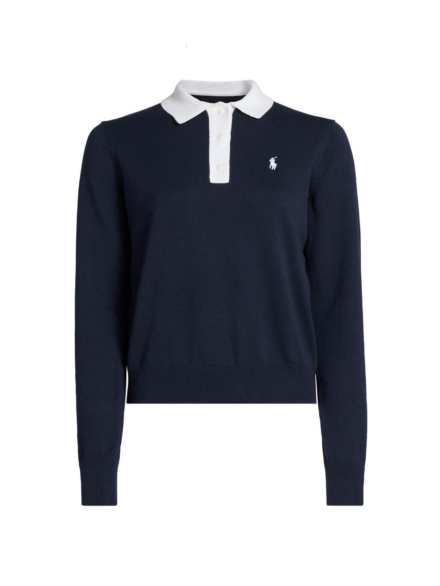 RLX Ralph Lauren Pony Polo Collar Cotton-Blend Sweater | Saks Fifth Avenue