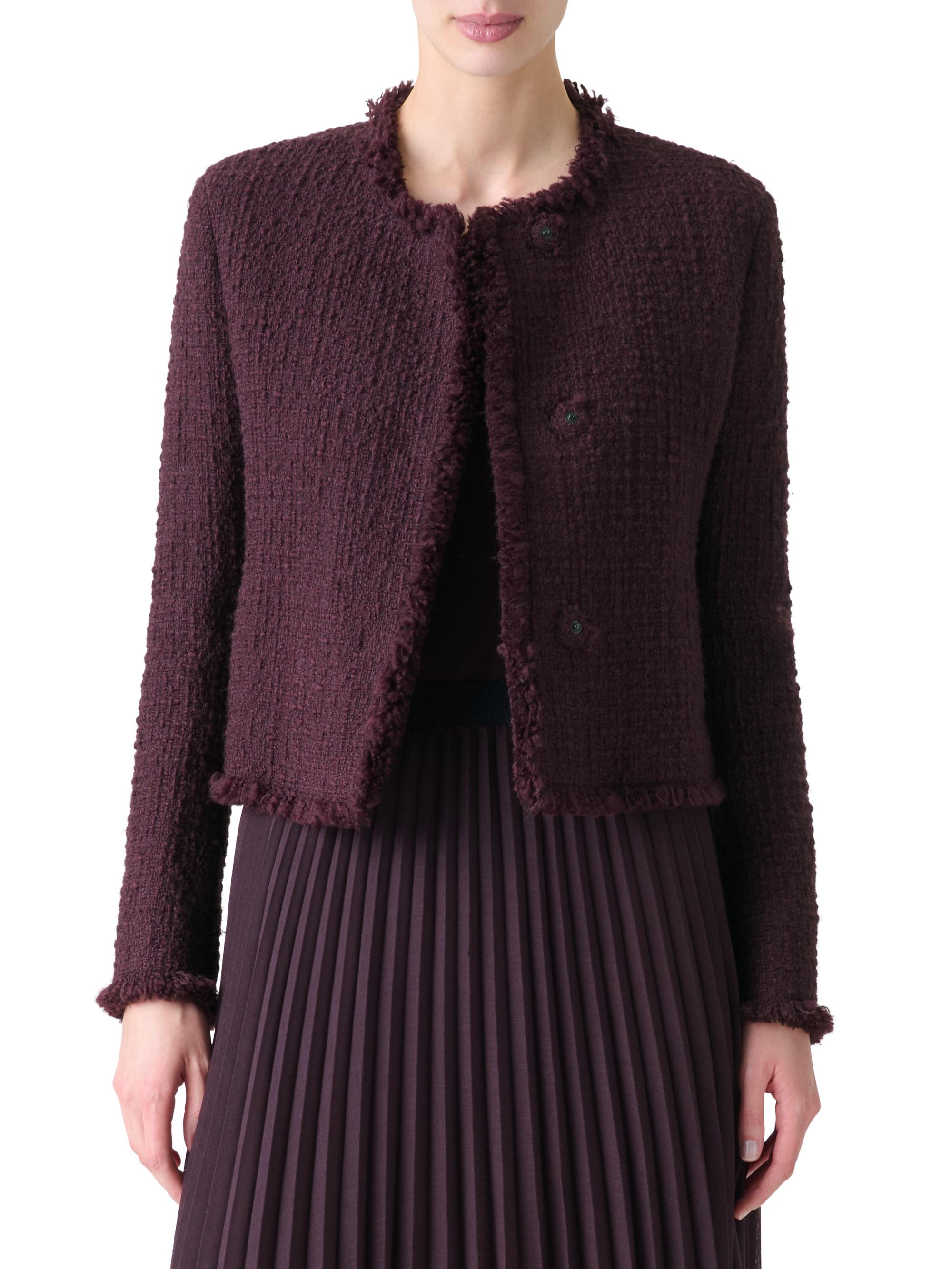 Akris punto Tweed Round Neck Jacket | Saks Fifth Avenue