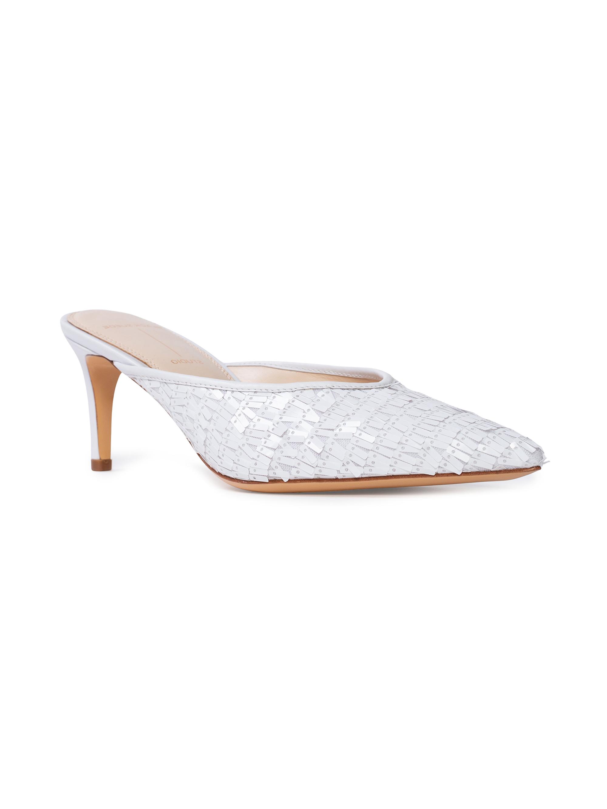 Black Suede Studio Clio 65MM Sequin Mules | Saks Fifth Avenue